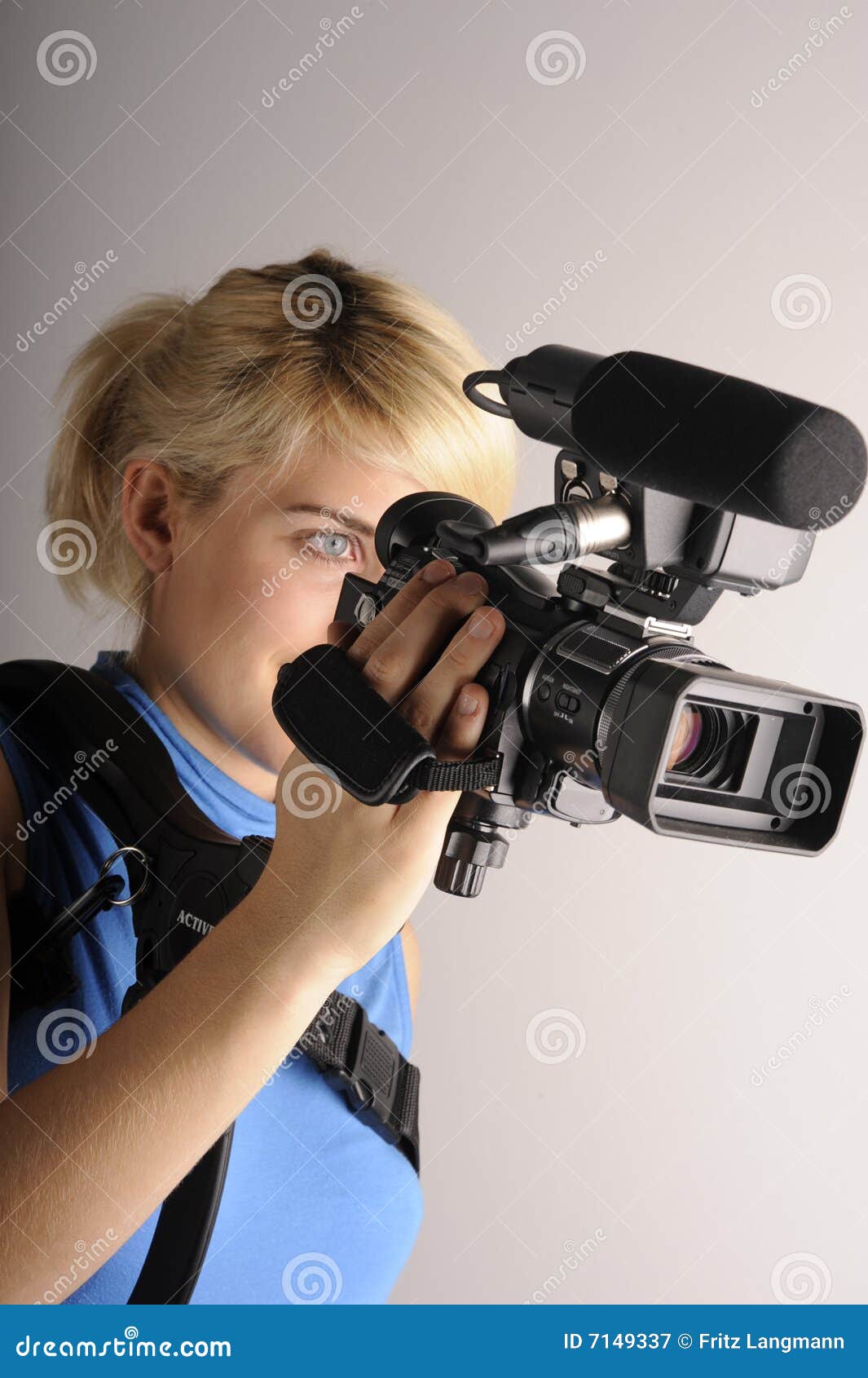 Woman with video camera stock image. Image of lovely, video - 7149337