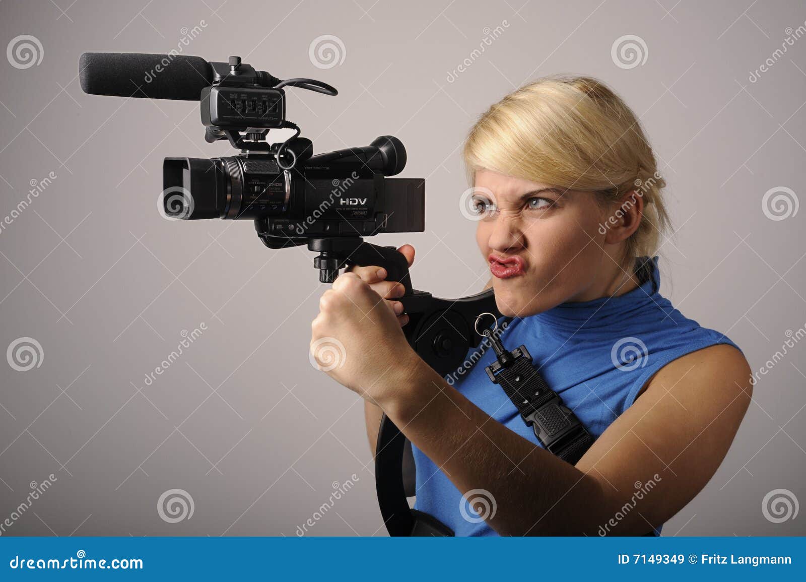 Woman with video camera stock image. Image of feeling - 7149349