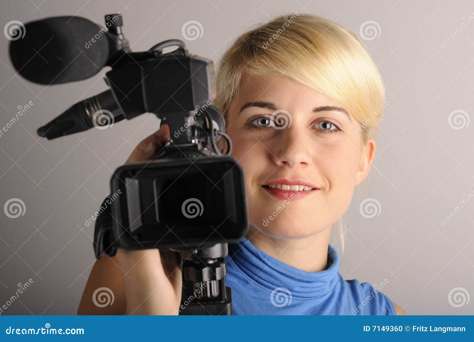 Woman with video camera stock photo. Image of camara, video - 7149360