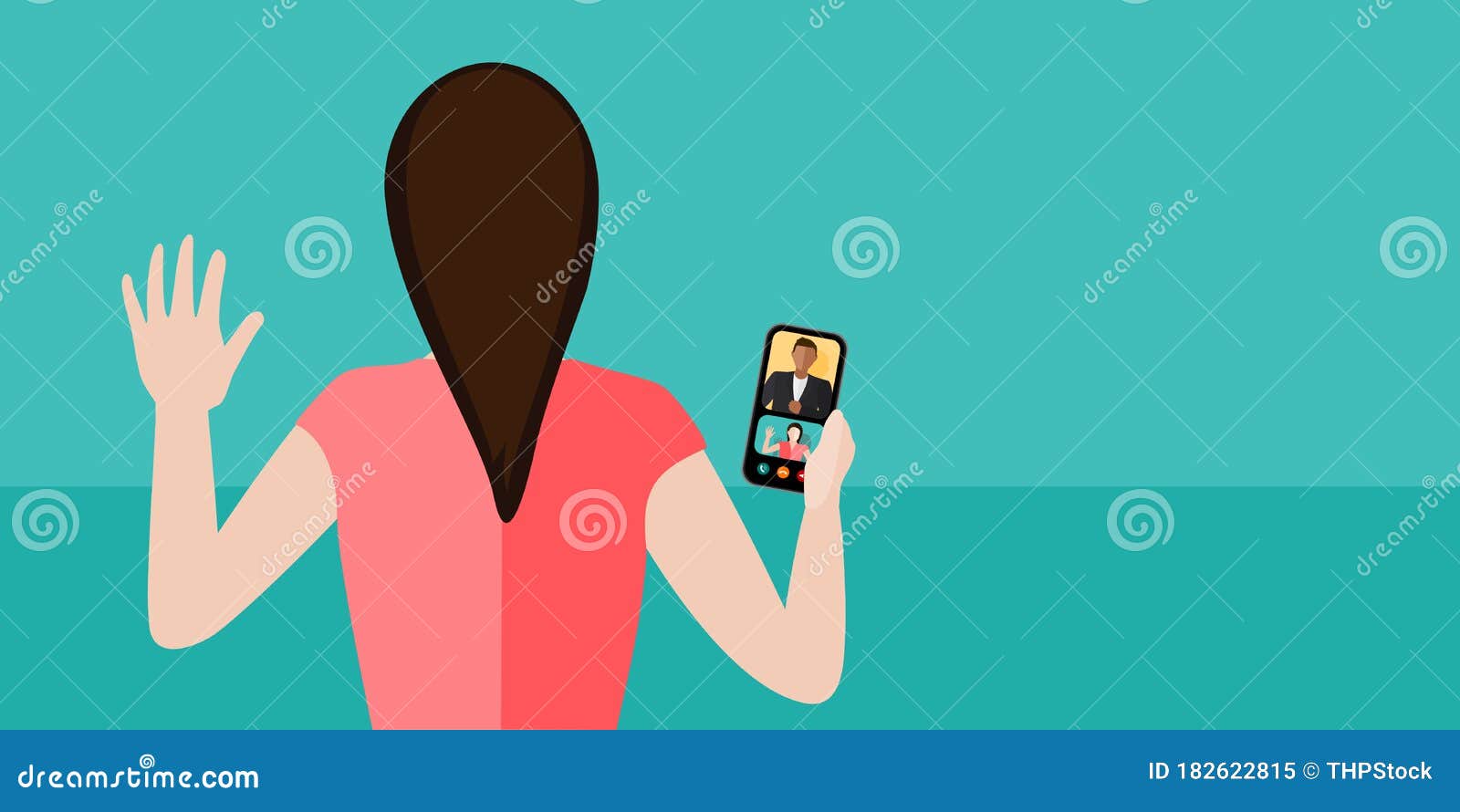 Woman on Video Conference Vector Stock Vector - Illustration of covid19 ...