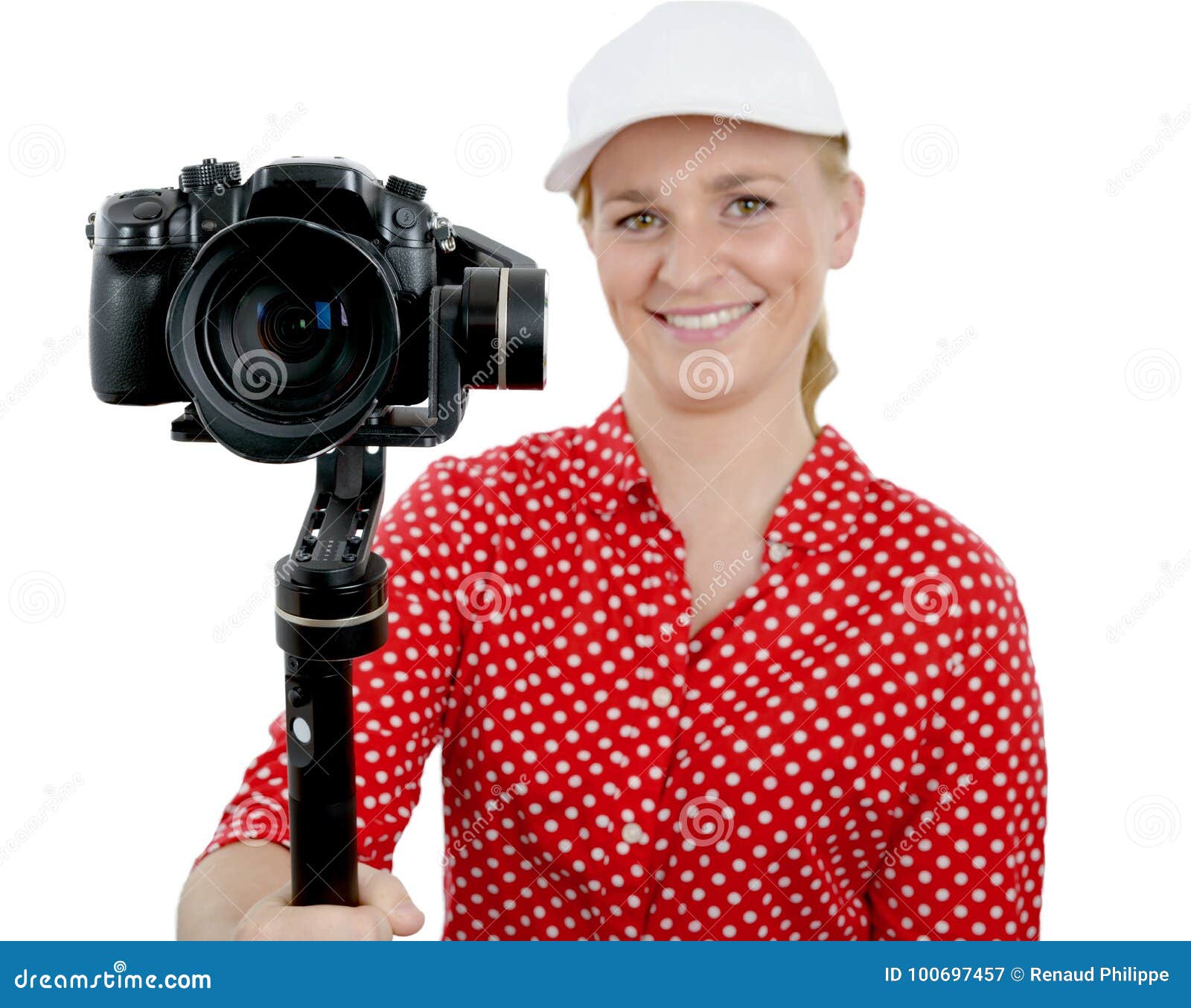 Woman Videographer Using Steady Cam, Stock Image - Image of ...