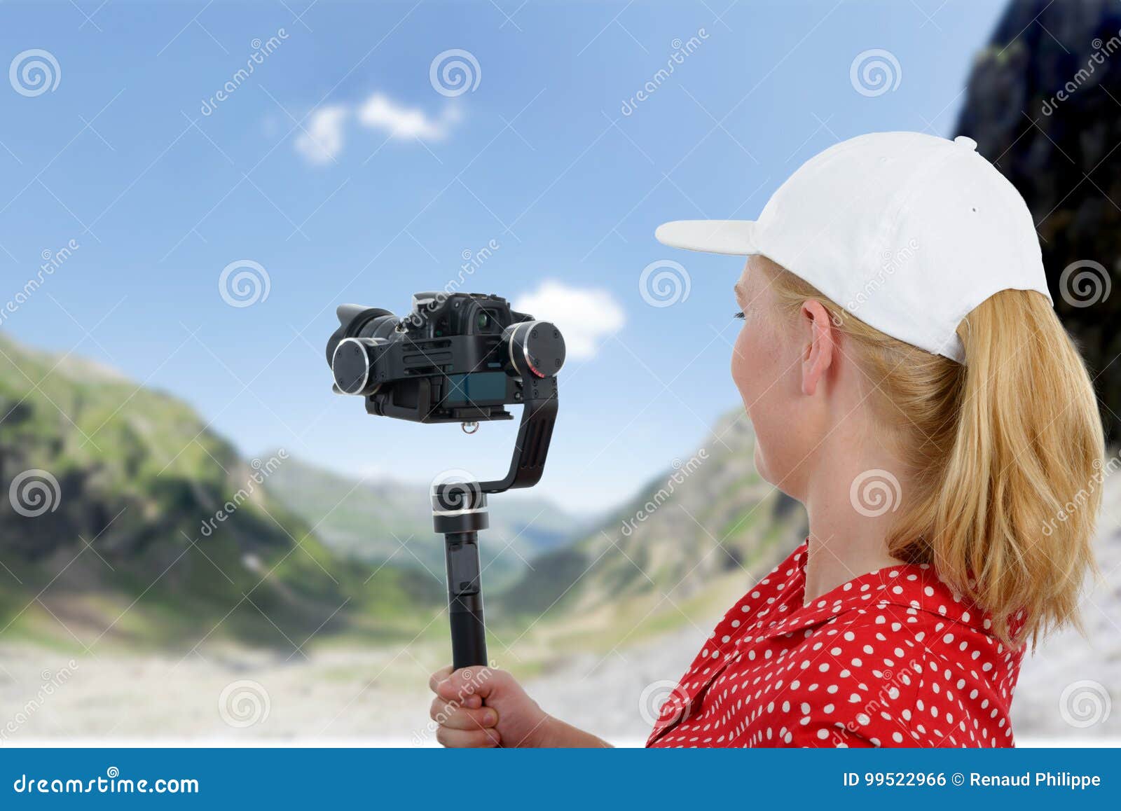 Woman Videographer Using Steady Cam, Stock Photo - Image of photocamera ...