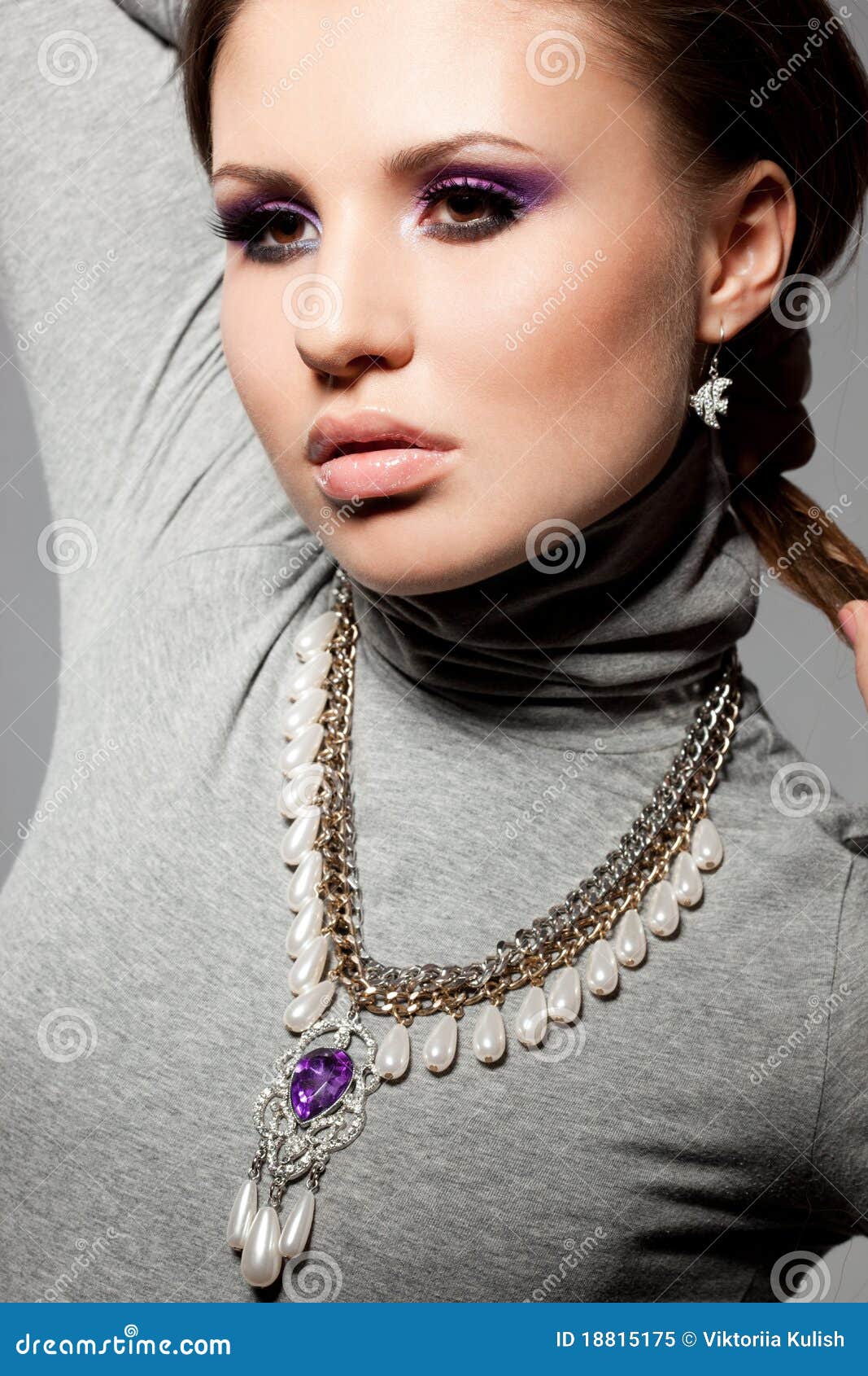 Woman with violet visage stock image. Image of hair, beauty - 18815175