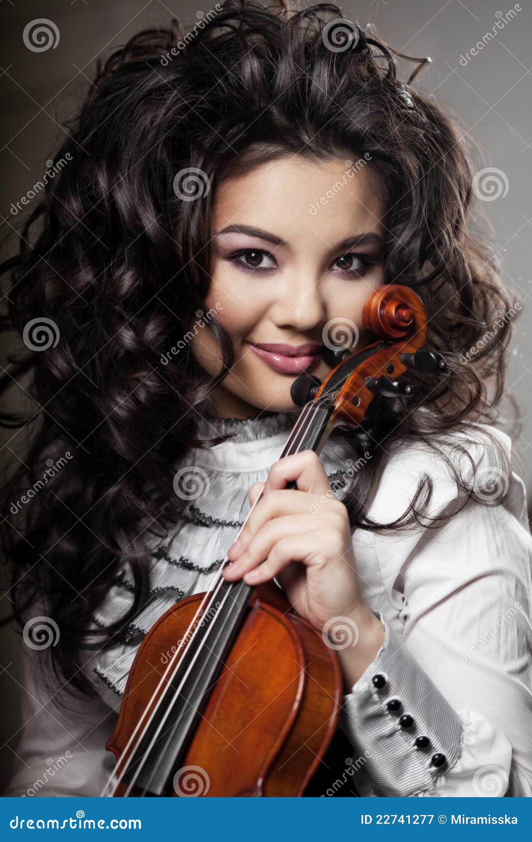 Woman with a violin stock image. Image of musician, beauty - 22741277