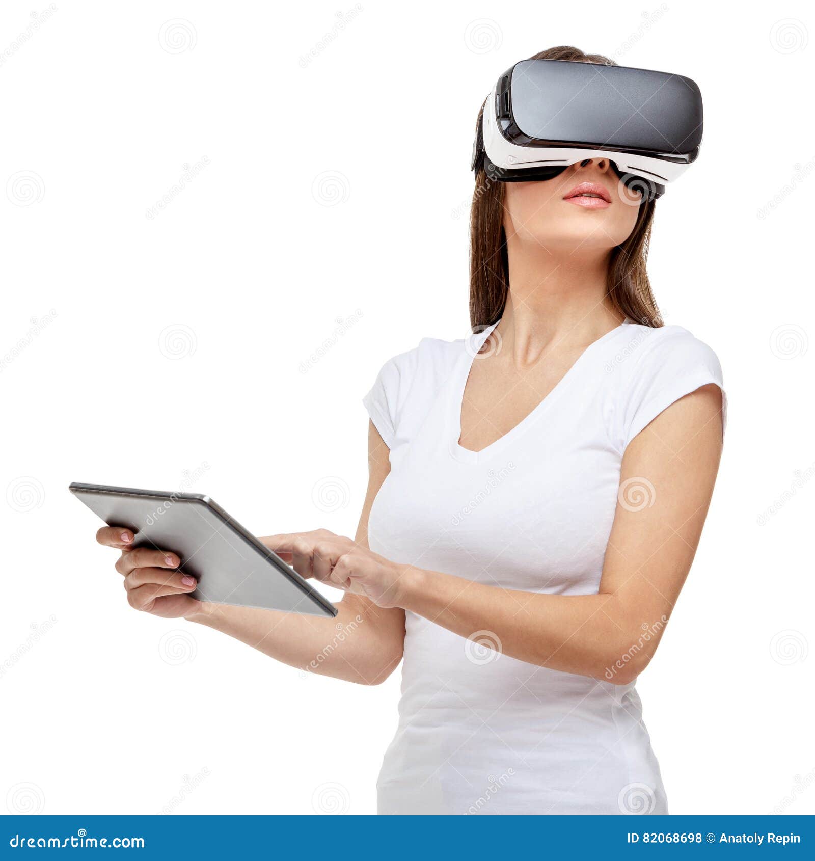 Woman with Virtual Reality Goggles Stock Photo - Image of glasses ...