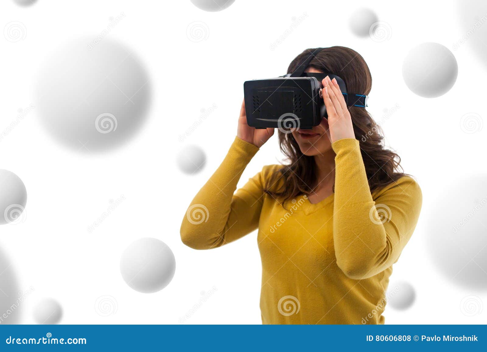 Woman in Virtual Reality Headset Stock Photo - Image of eyewear, device ...
