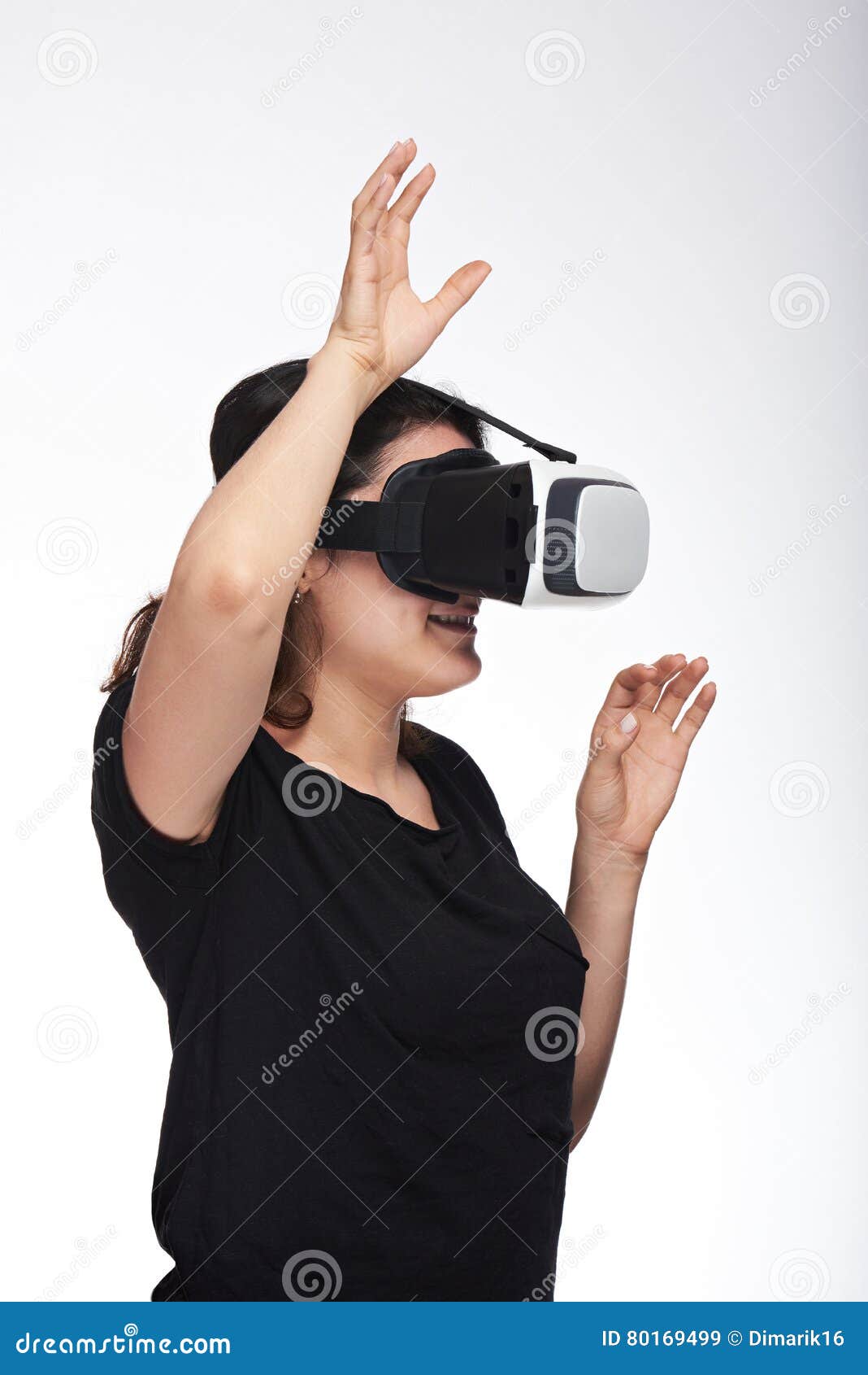 Woman in virtual reality stock image. Image of concept - 80169499