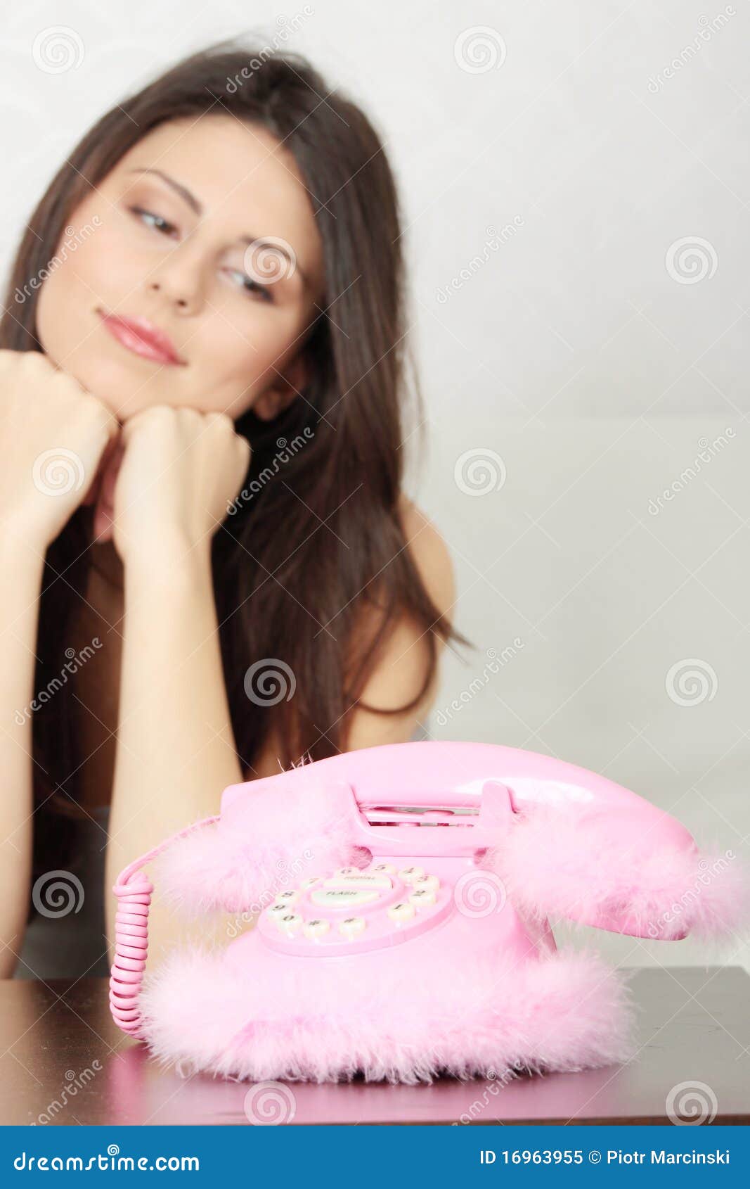 Woman waiting for call stock image. Image of love, casual - 16963955