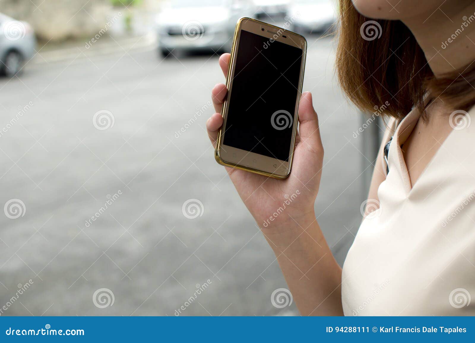 A Woman Is Waiting For Taxi Stock Image Image Of Girl Street 94288111 9236