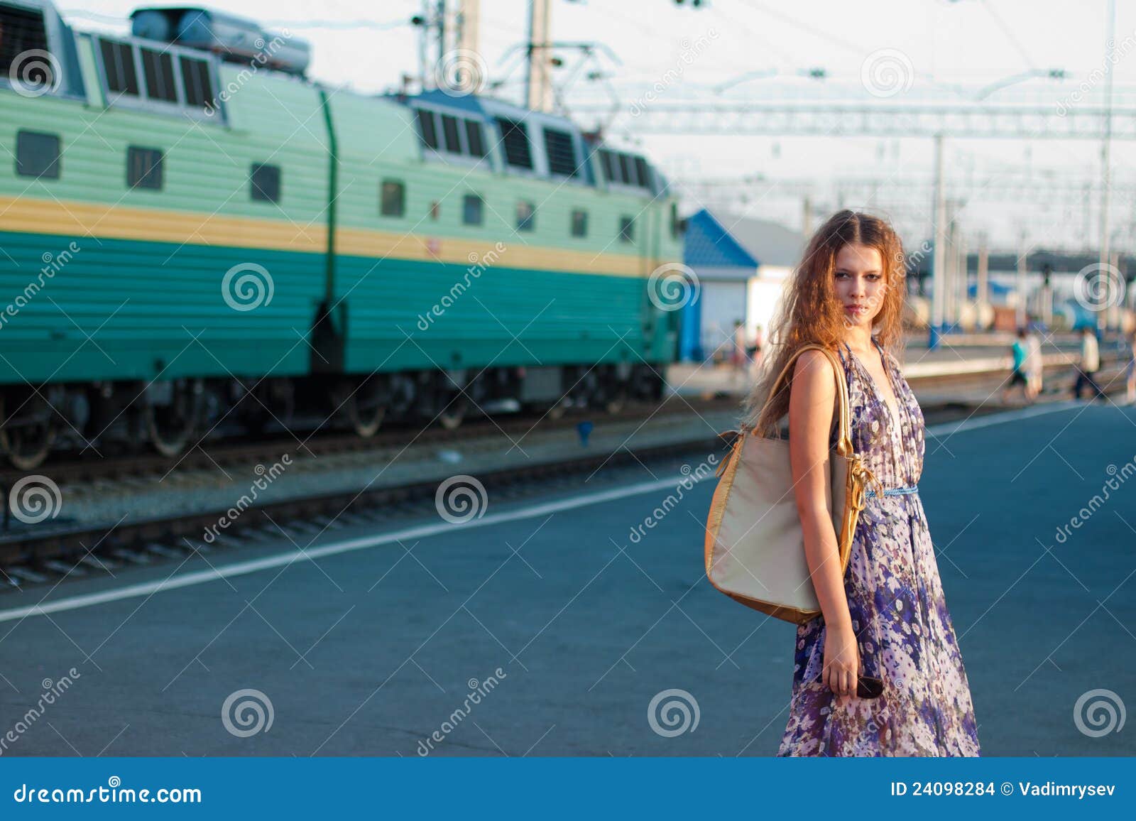 Woman Waiting Train on the Platform Stock Photo - Image of station ...