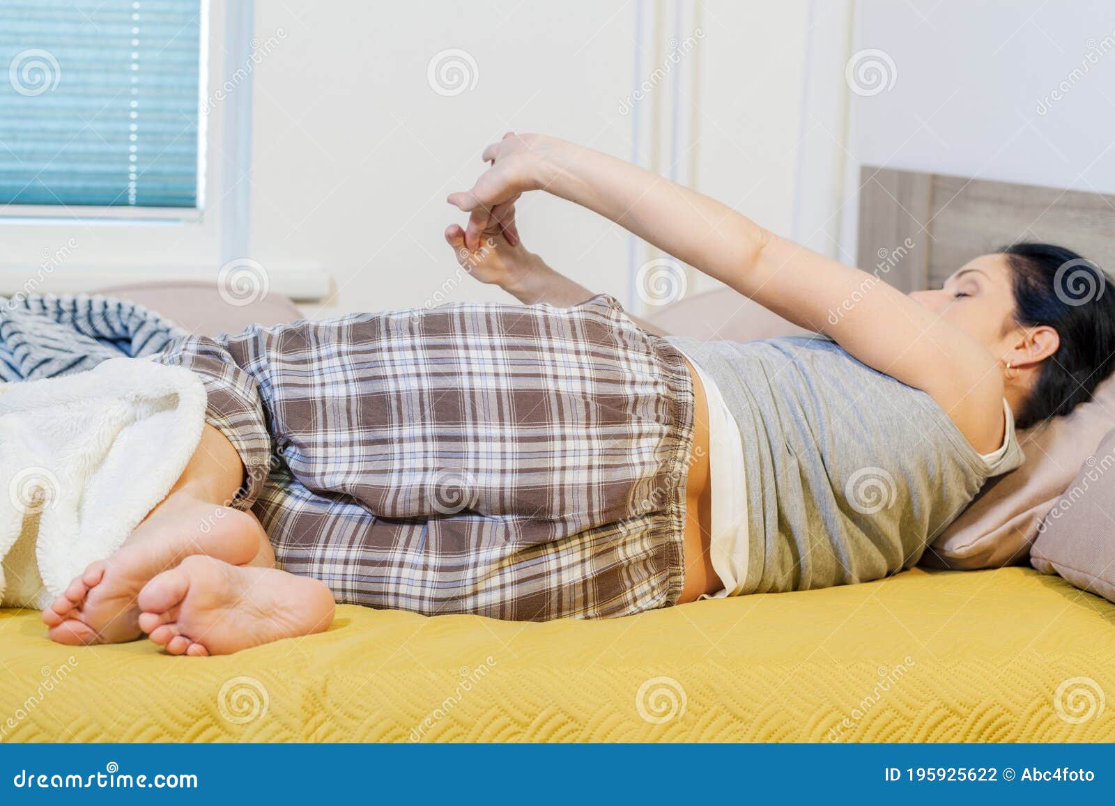 Woman Wake Up after Relaxing Stock Photo - Image of relaxation, female ...