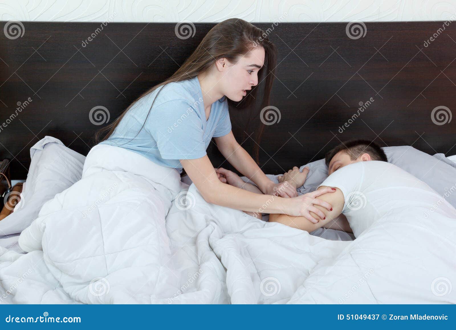 Woman Wakes Up Man Who is Late for Work Stock Image - Image of clock ... Woman Wakes Up Man Who is Late for Work Stock Image - Image of clock ...