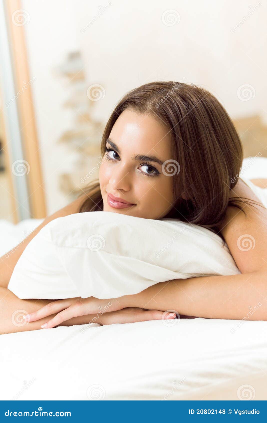 Woman waking up stock photo. Image of laying, awaking - 20802148