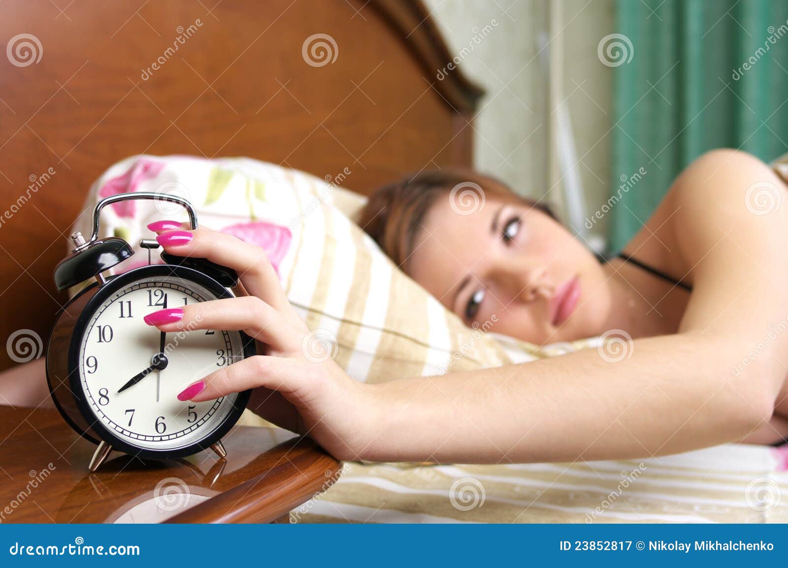 Woman waking up stock image. Image of asleep, relaxation - 23852817