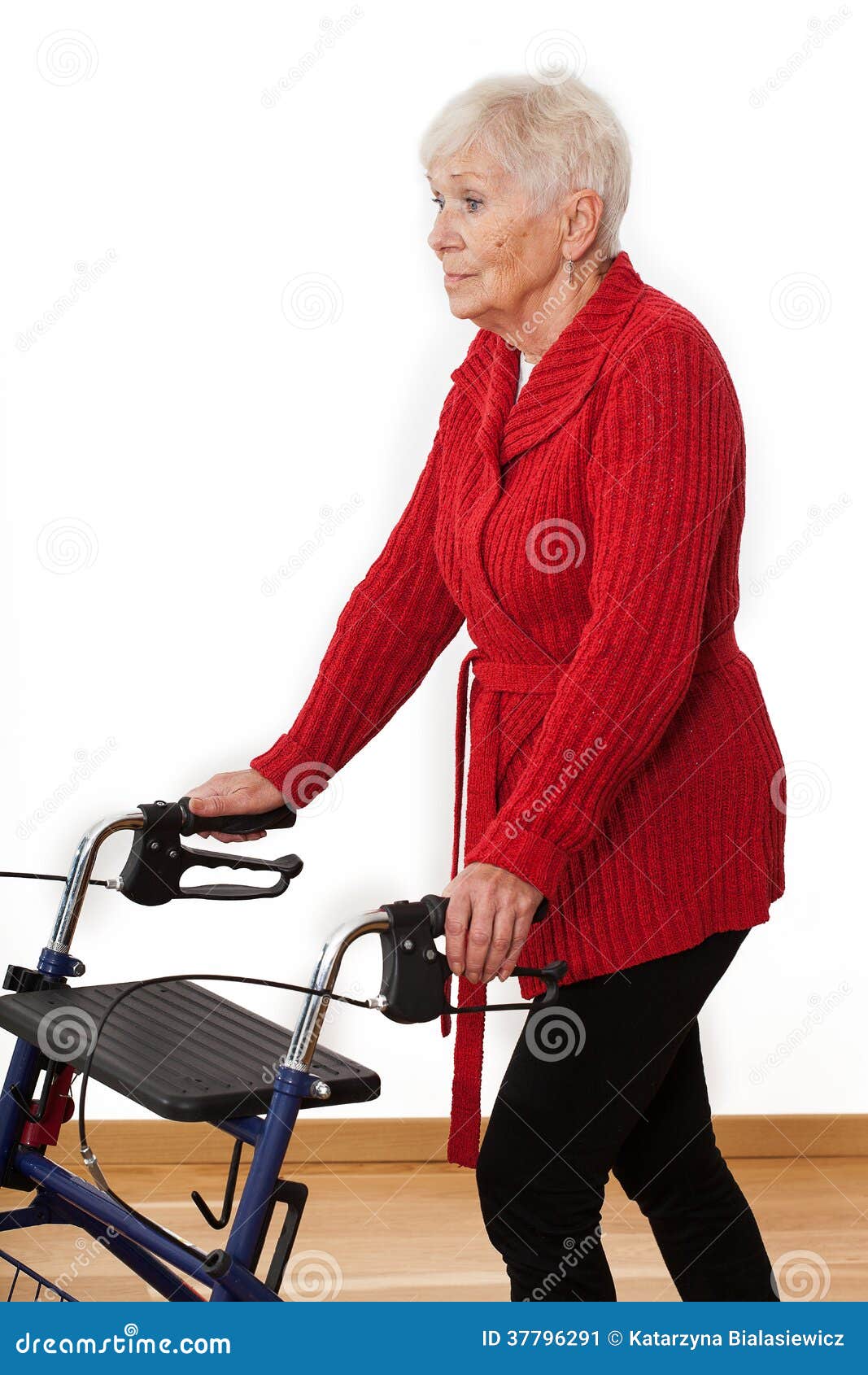 Woman with a walker stock image. Image of healthcare - 37796291