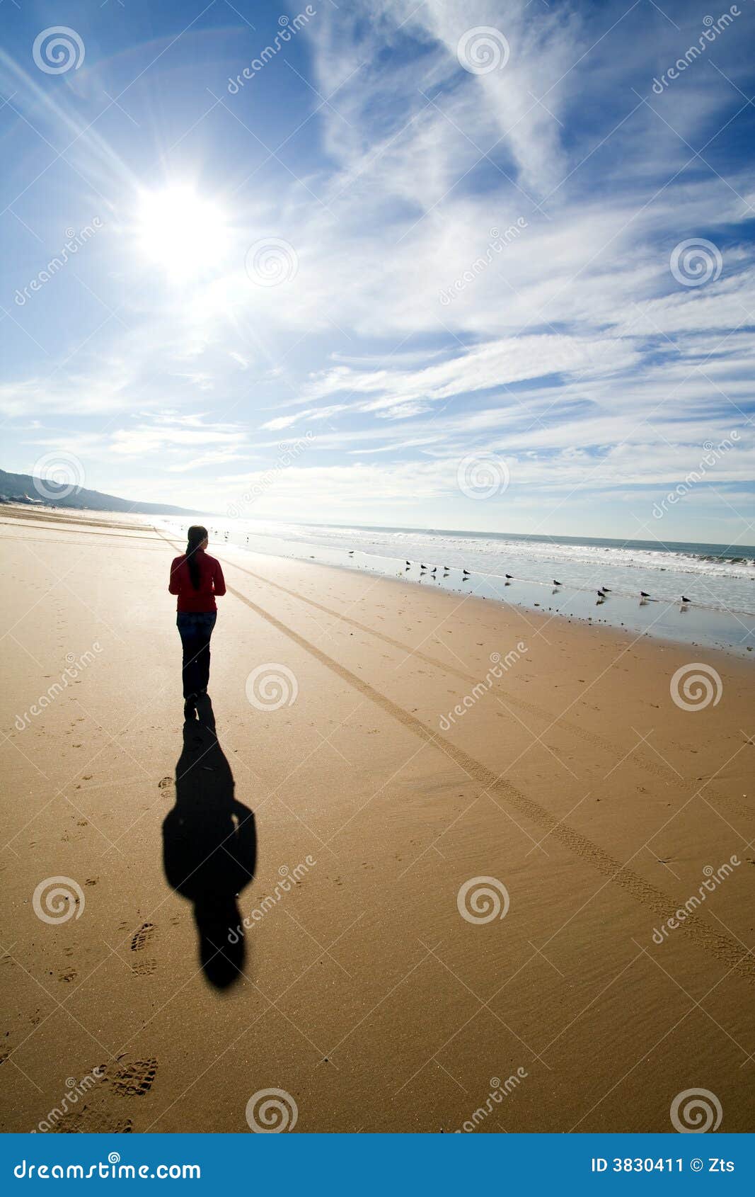 Woman walking alone stock image. Image of shade, ocean - 3830411