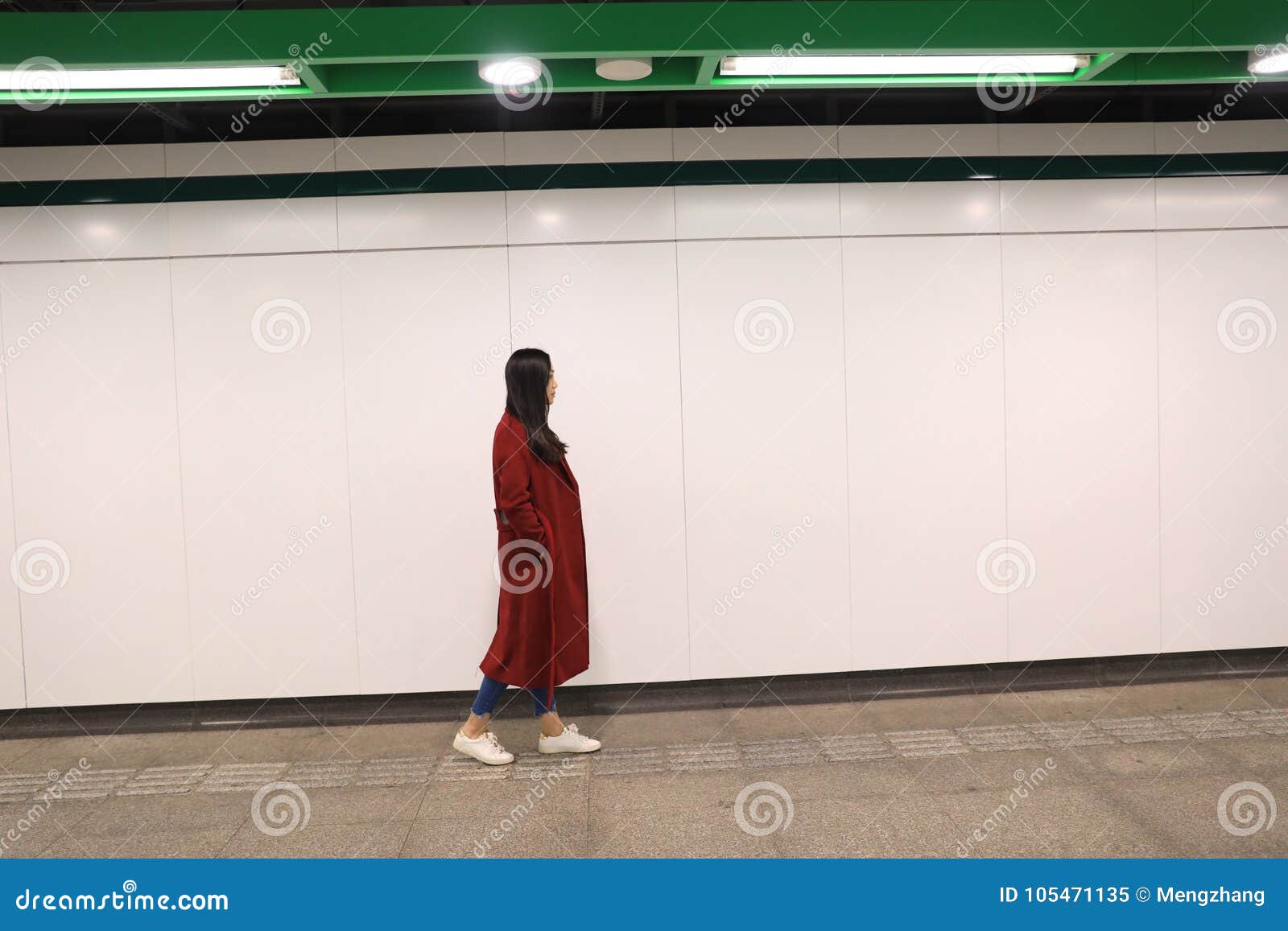 Woman Walking Alone at Night Stock Image - Image of fear, scared: 105471135