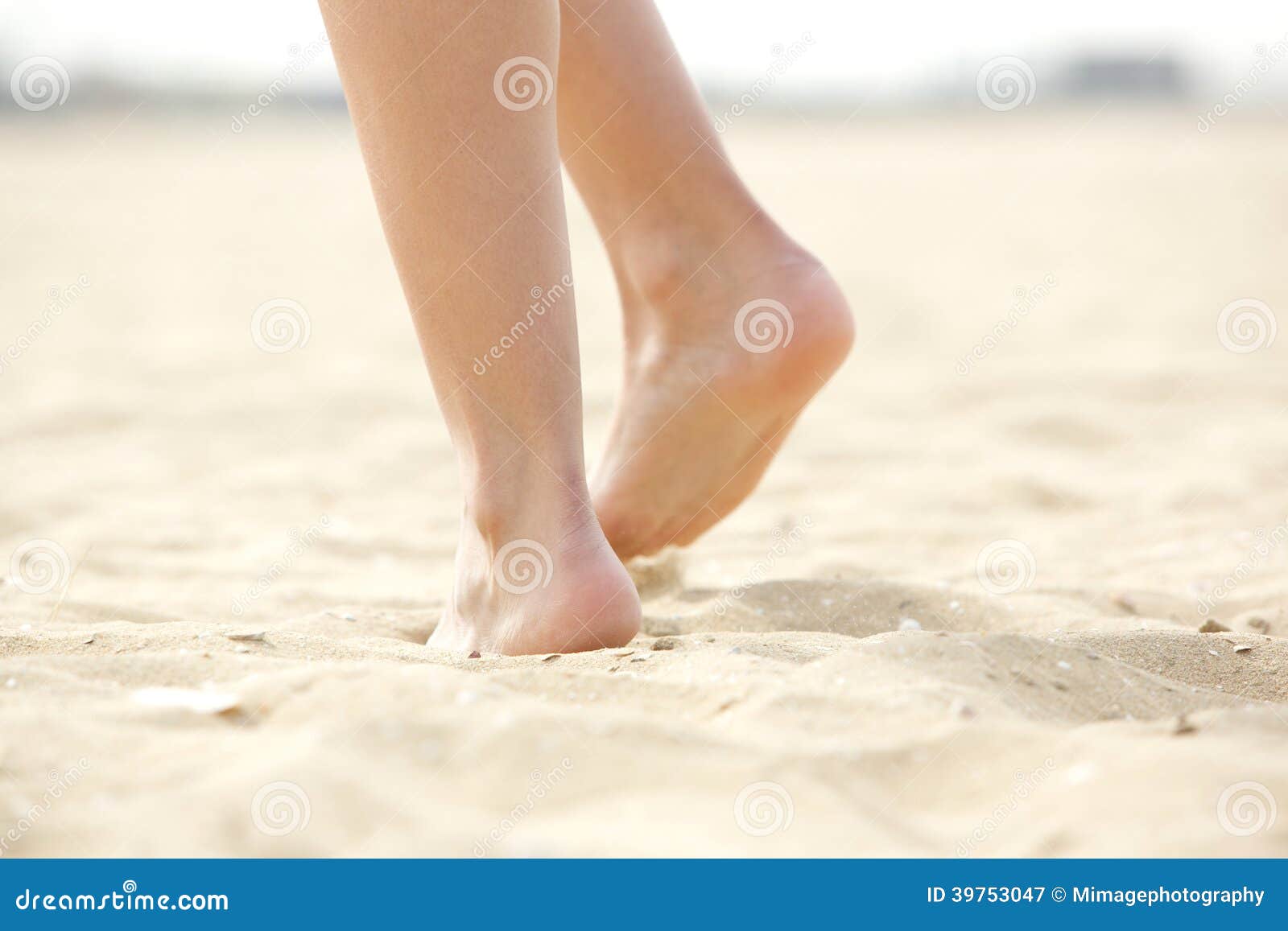 Woman Walking Barefoot on Sand Stock Image - Image of feet, parts: 39753047