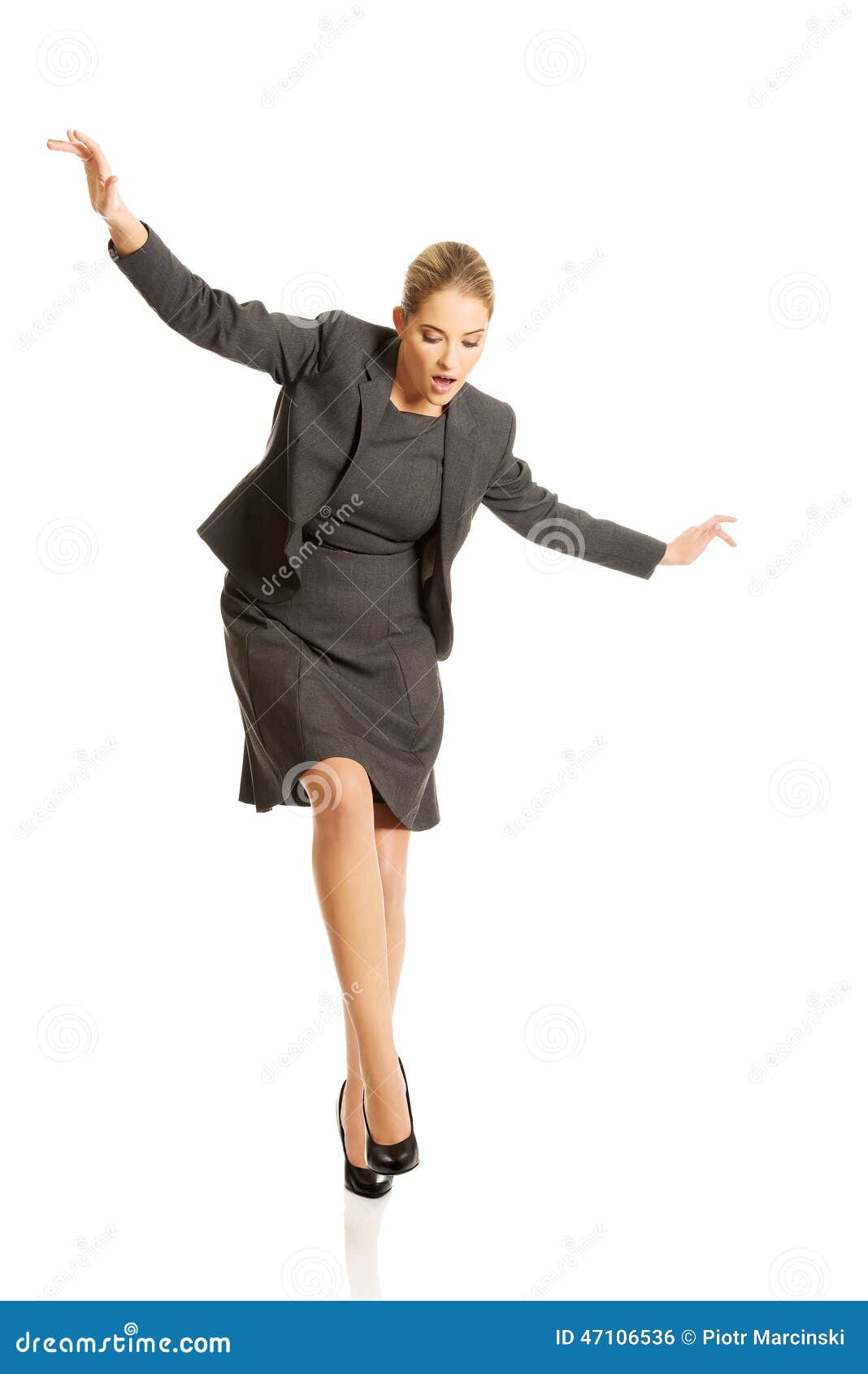 Woman walking carefully stock photo. Image of occupation - 47106536