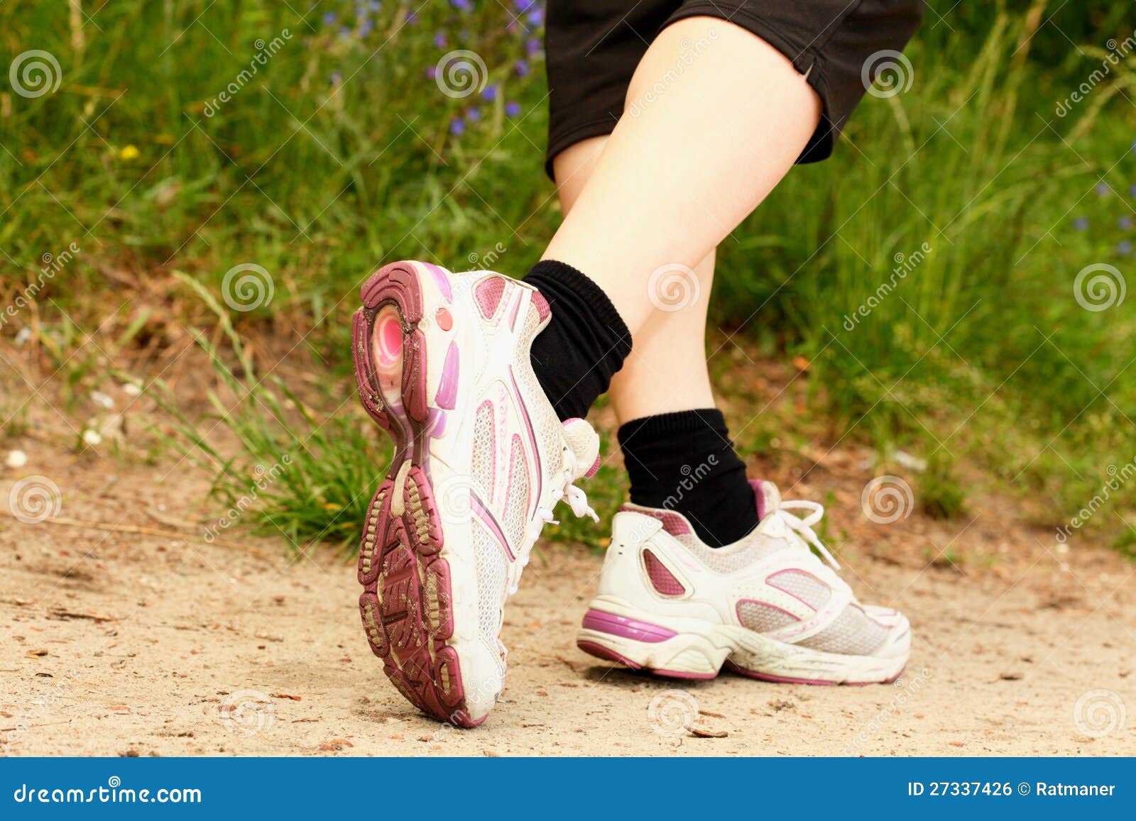 Woman Walking Cross Country Stock Photo - Image of trail, outside: 27337426
