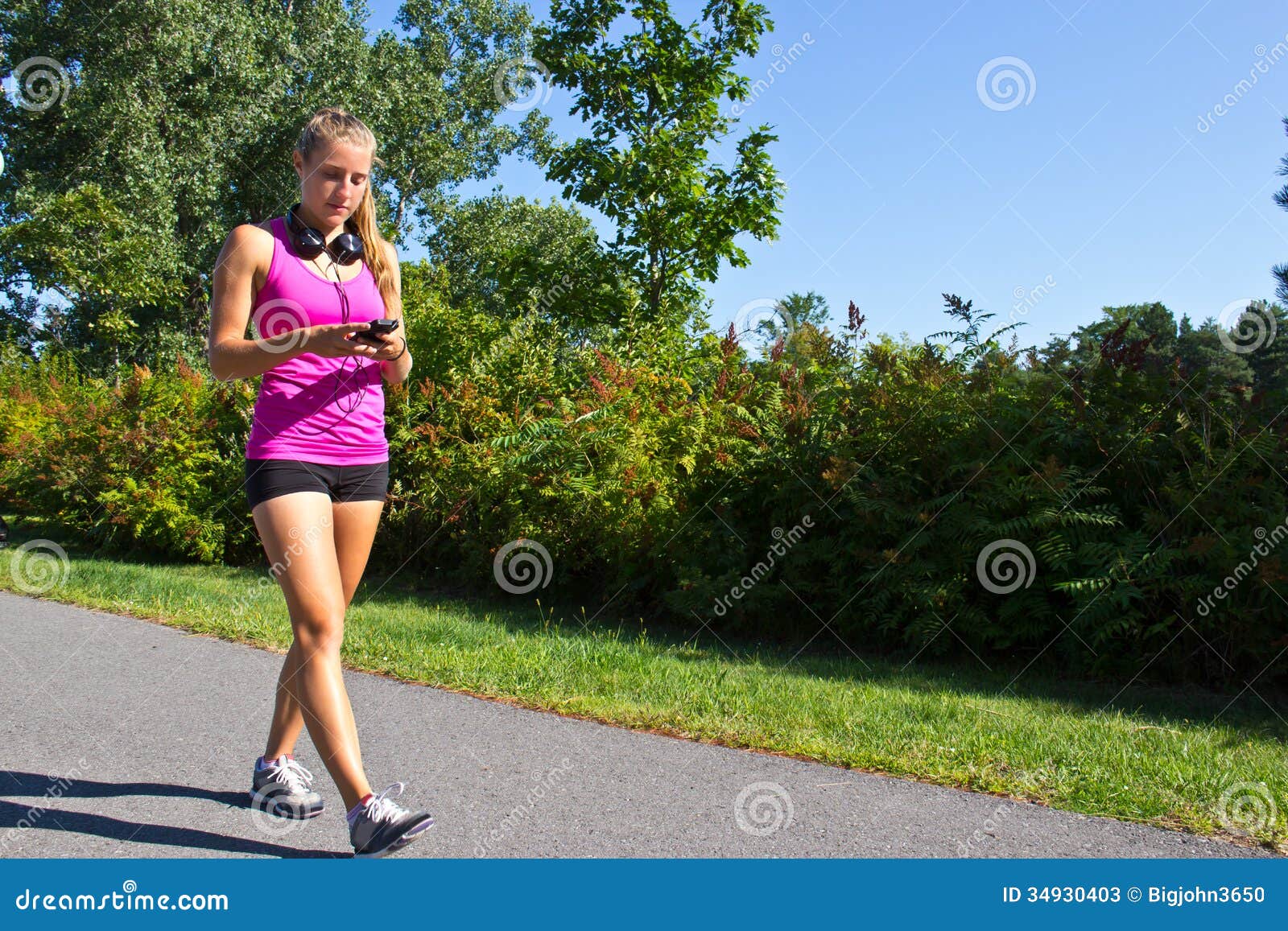 Woman walking for exercise stock image. Image of walk - 34930403
