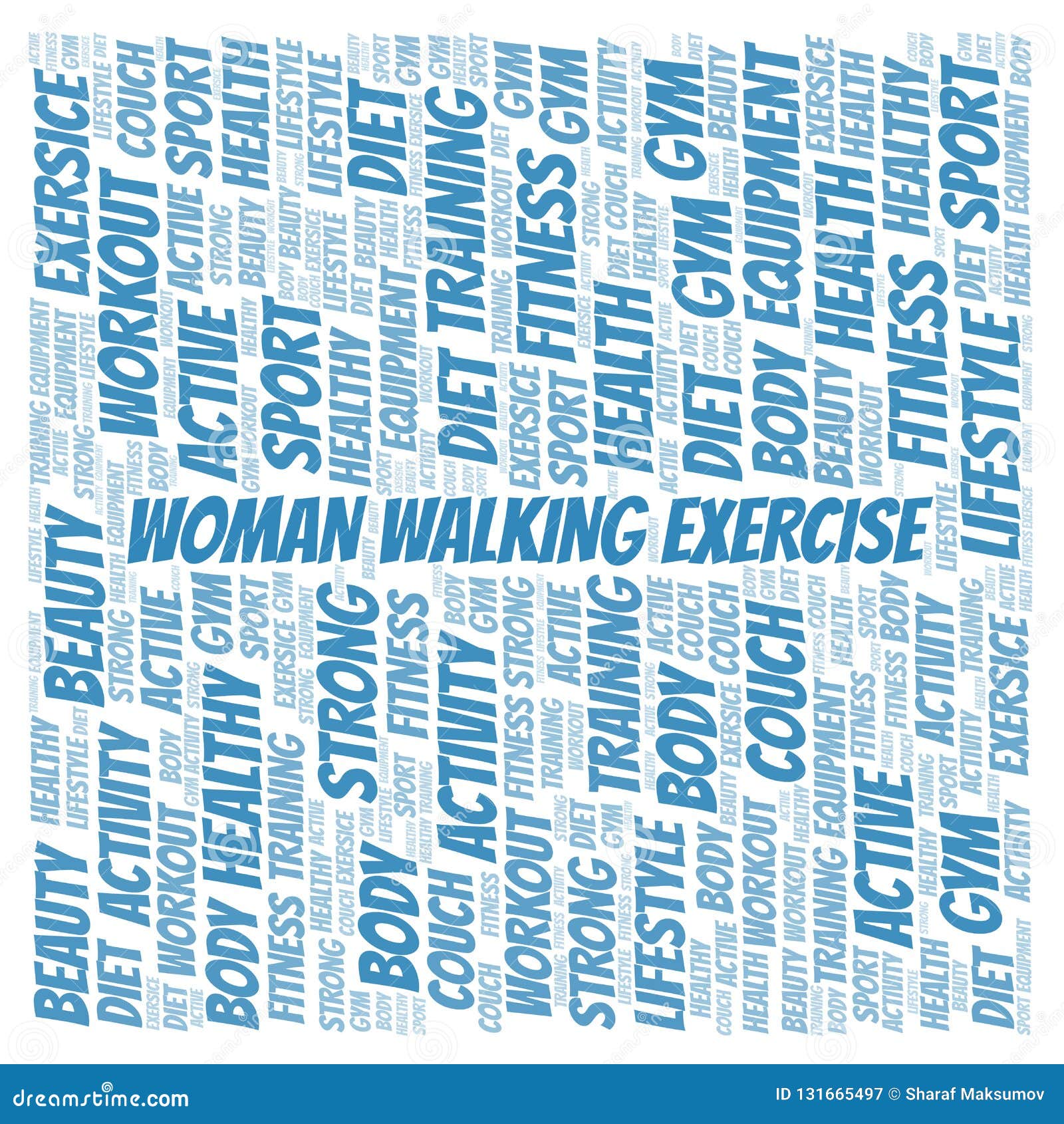 Woman Walking Exercise Word Cloud. Wordcloud Made with Text only Stock ...