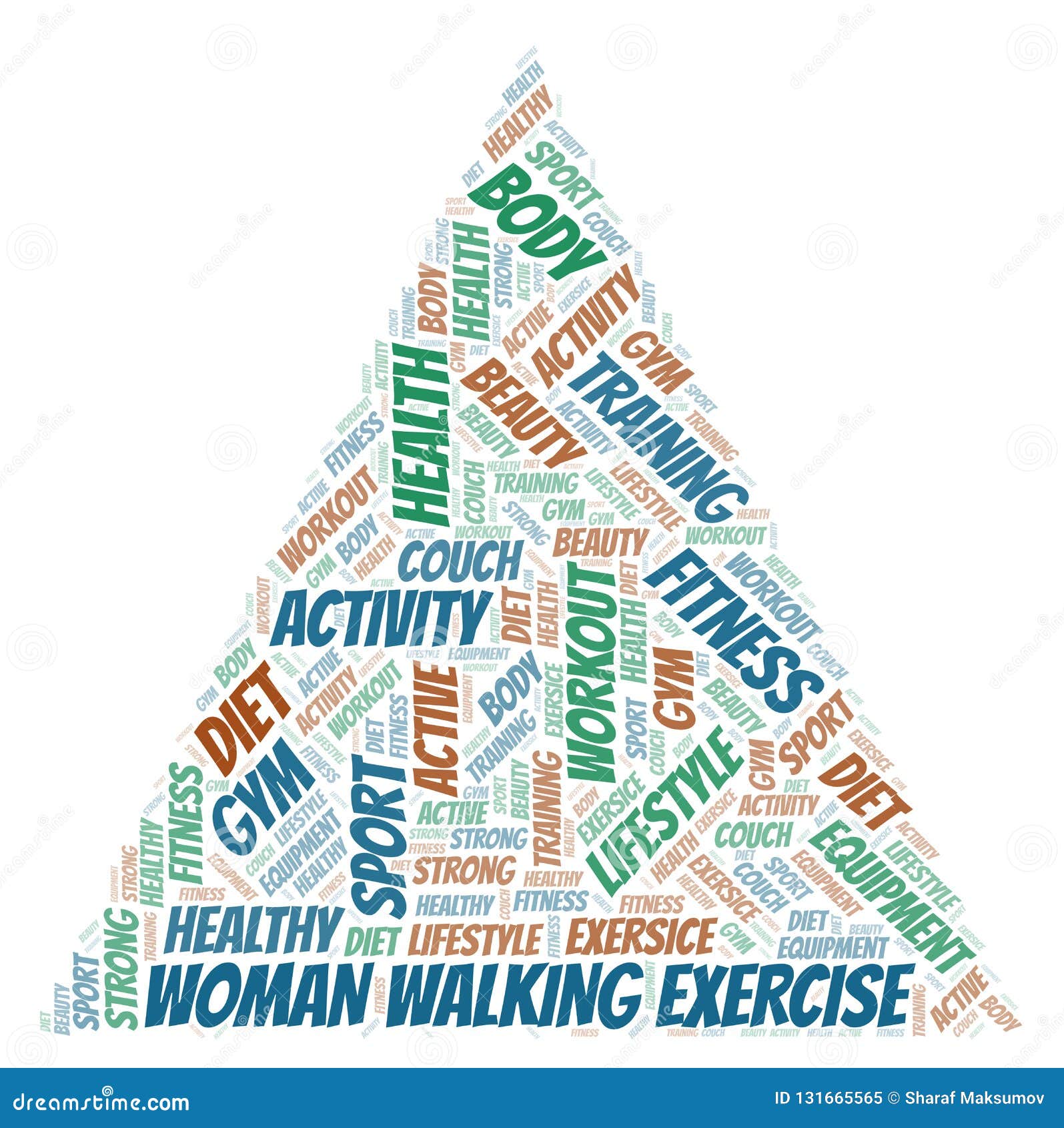 Woman Walking Exercise Word Cloud Wordcloud Made With Text Only Stock