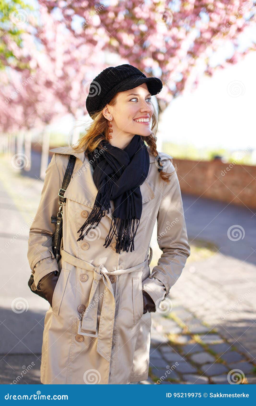 Woman Walking in Park on Spring Stock Image - Image of lady, beauty ...