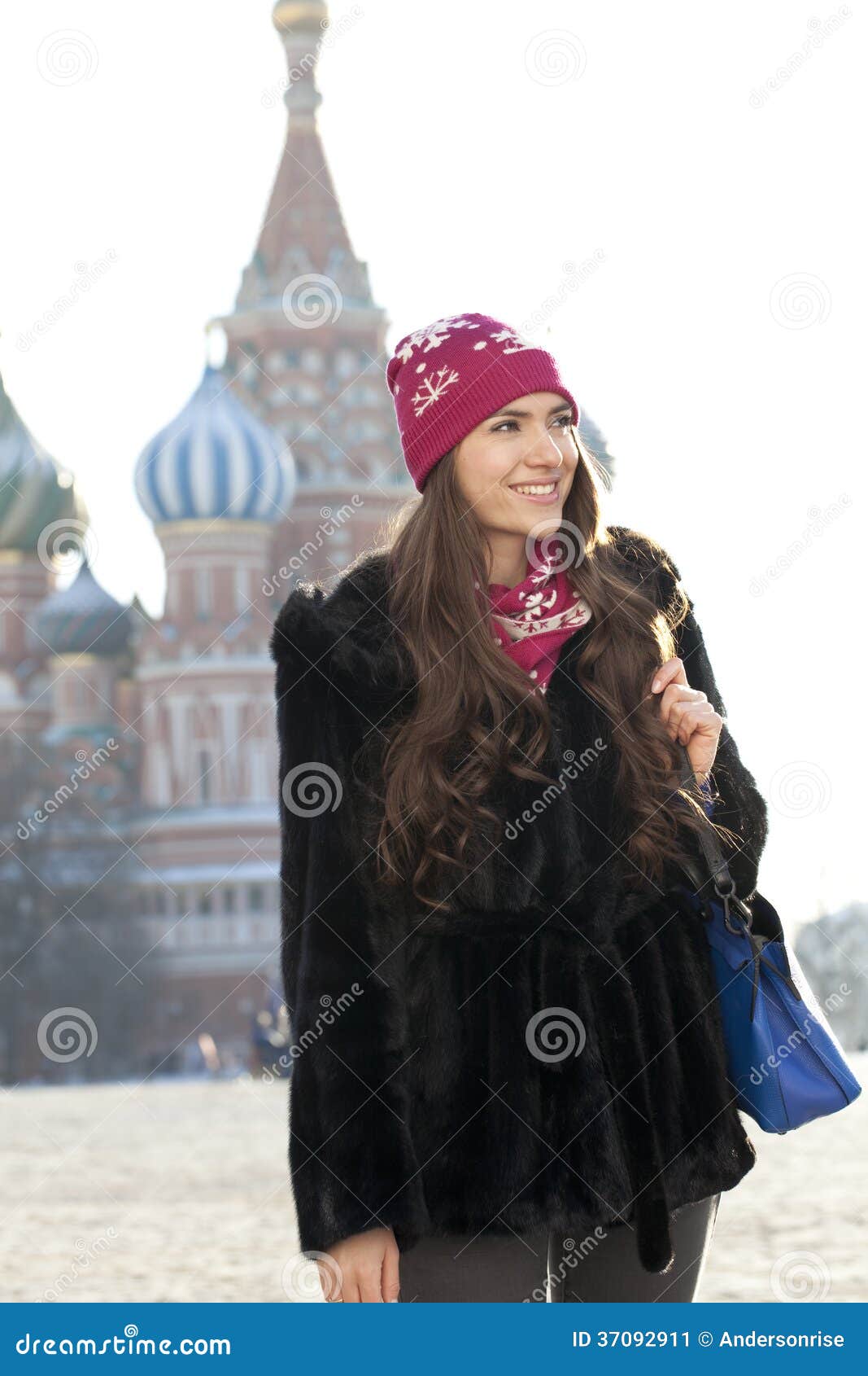 Woman Walking on the Red Square in Moscow Stock Image - Image of ...