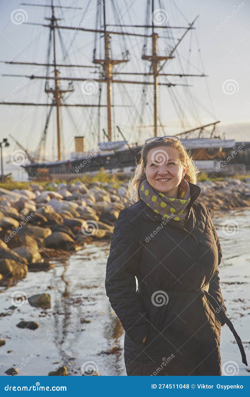 Woman Walking on the Seashore in Denmark Stock Photo - Image of fashion ...
