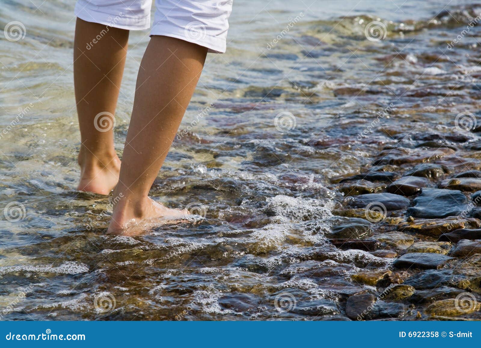 Woman Walking on the Stones Stock Photo - Image of footprint, track ...
