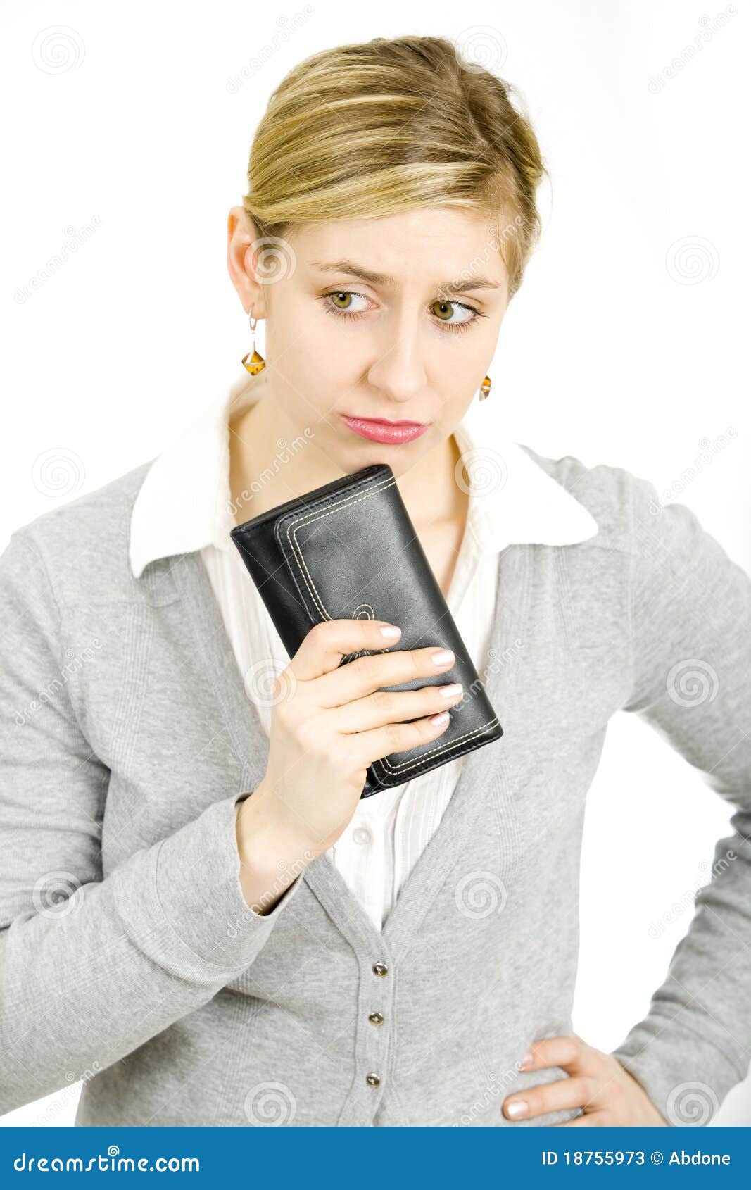 Woman with a wallet stock image. Image of attractive - 18755973