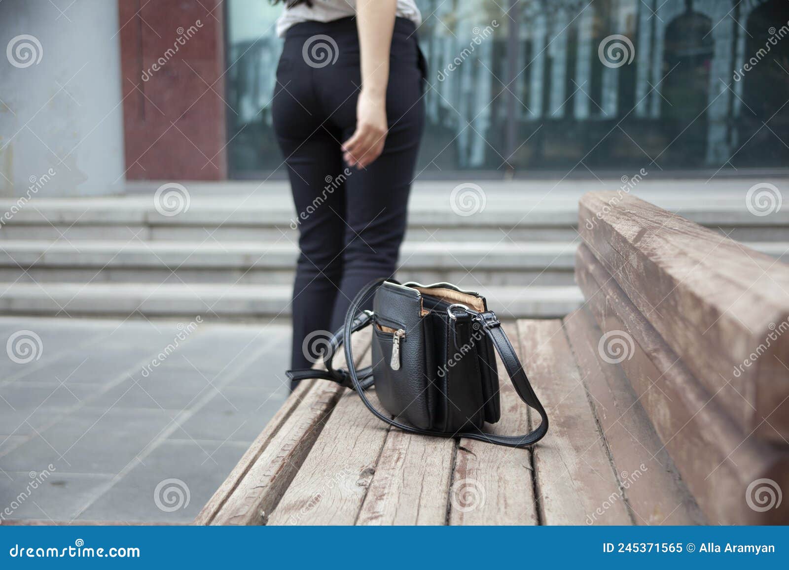 Woman and a Wallet on the Ground in Street, Stock Image - Image of ...