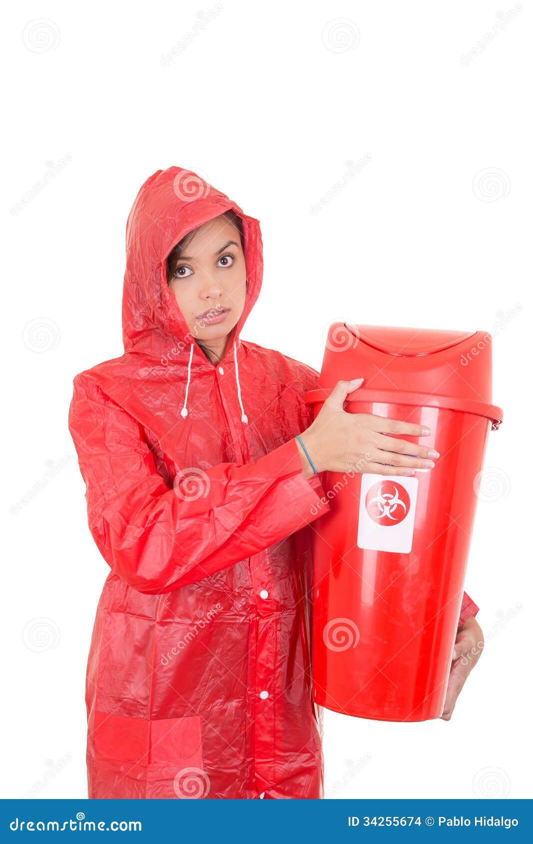 Woman Warning because of Hazard Waste Stock Photo - Image of hazardous ...