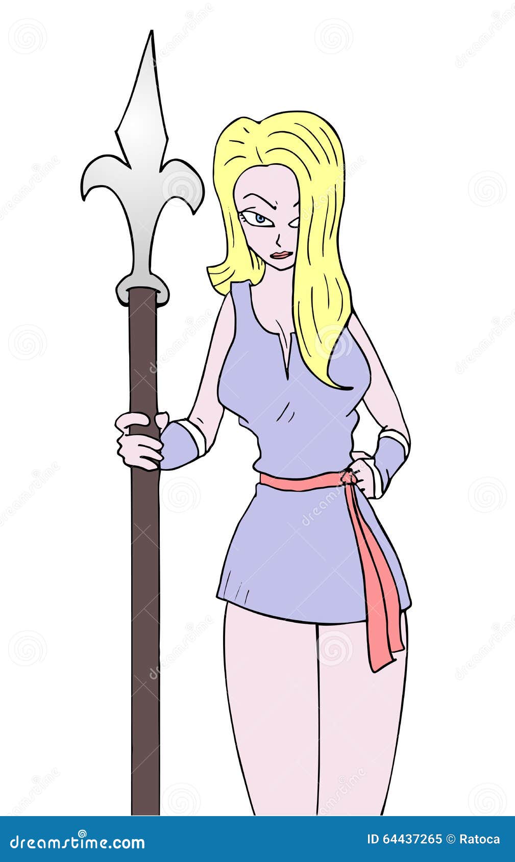 Woman warrior stock vector. Illustration of pretty, warrior - 64437265