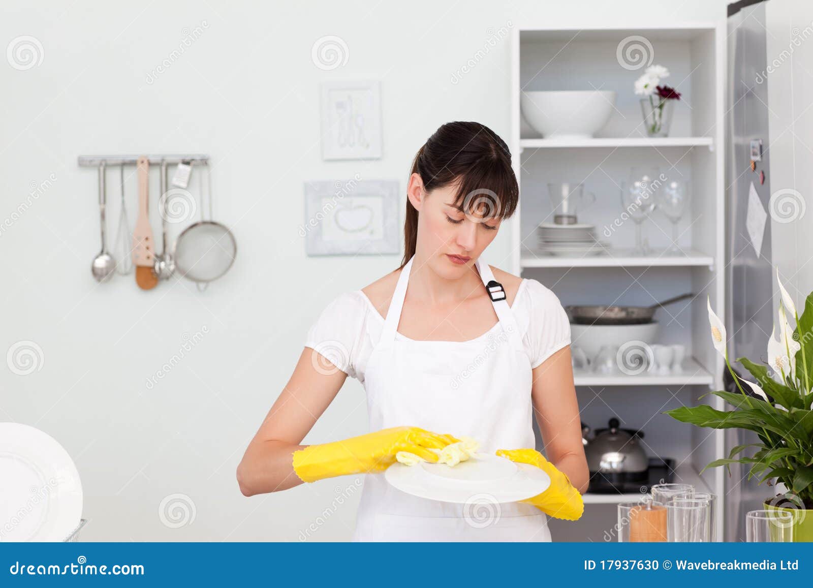 Woman washing dishes stock photo. Image of married, assistance - 17937630
