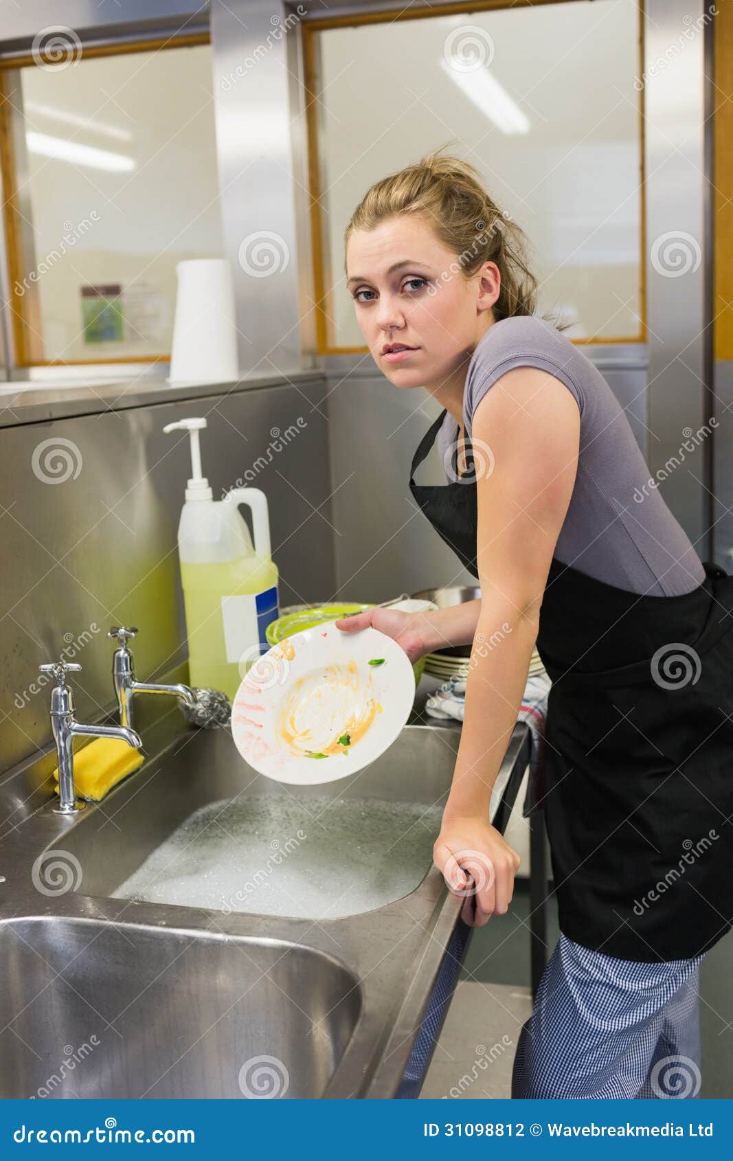 Woman washing the dishes stock photo. Image of dishes - 31098812