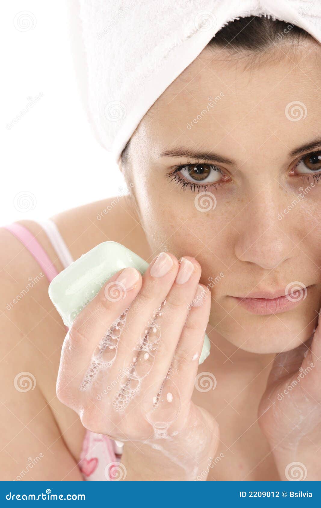 Woman washing face stock photo. Image of hands, good, face - 2209012