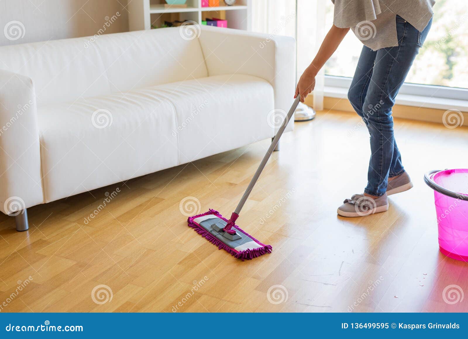 Woman Washing Floors, House Keeping Stock Image - Image of apartment ...