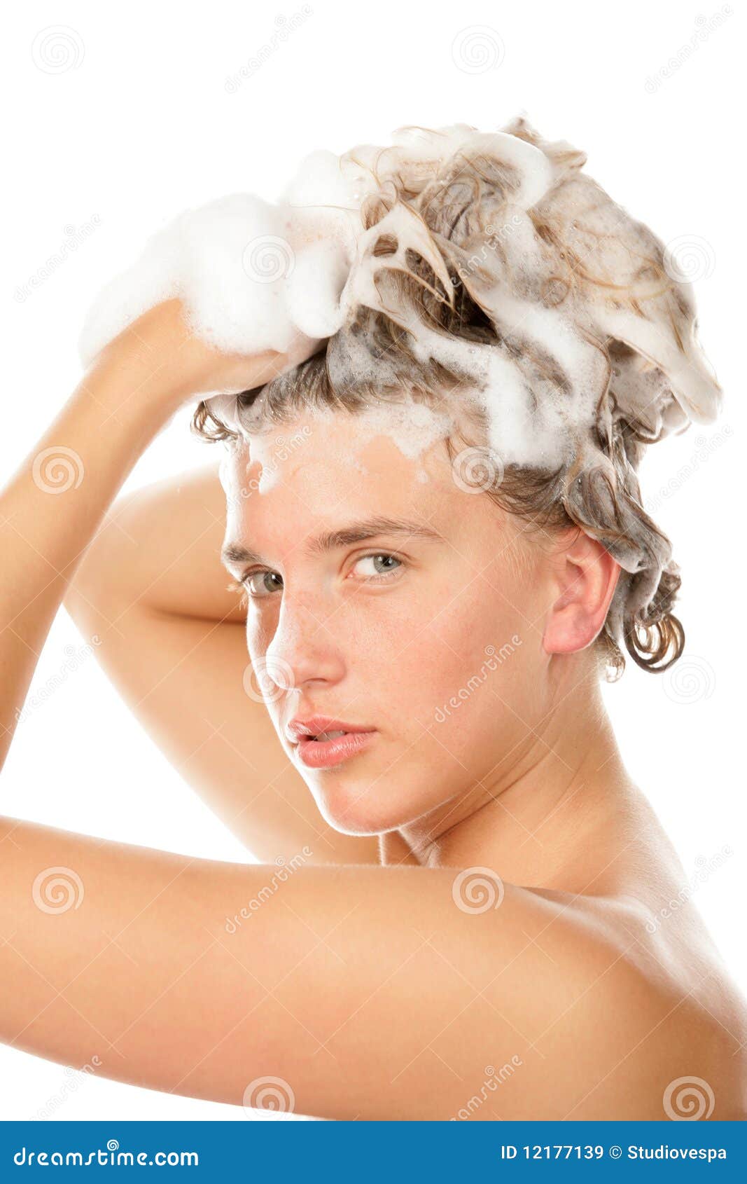 Woman washing hair stock image. Image of cosmetic, adults - 12177139