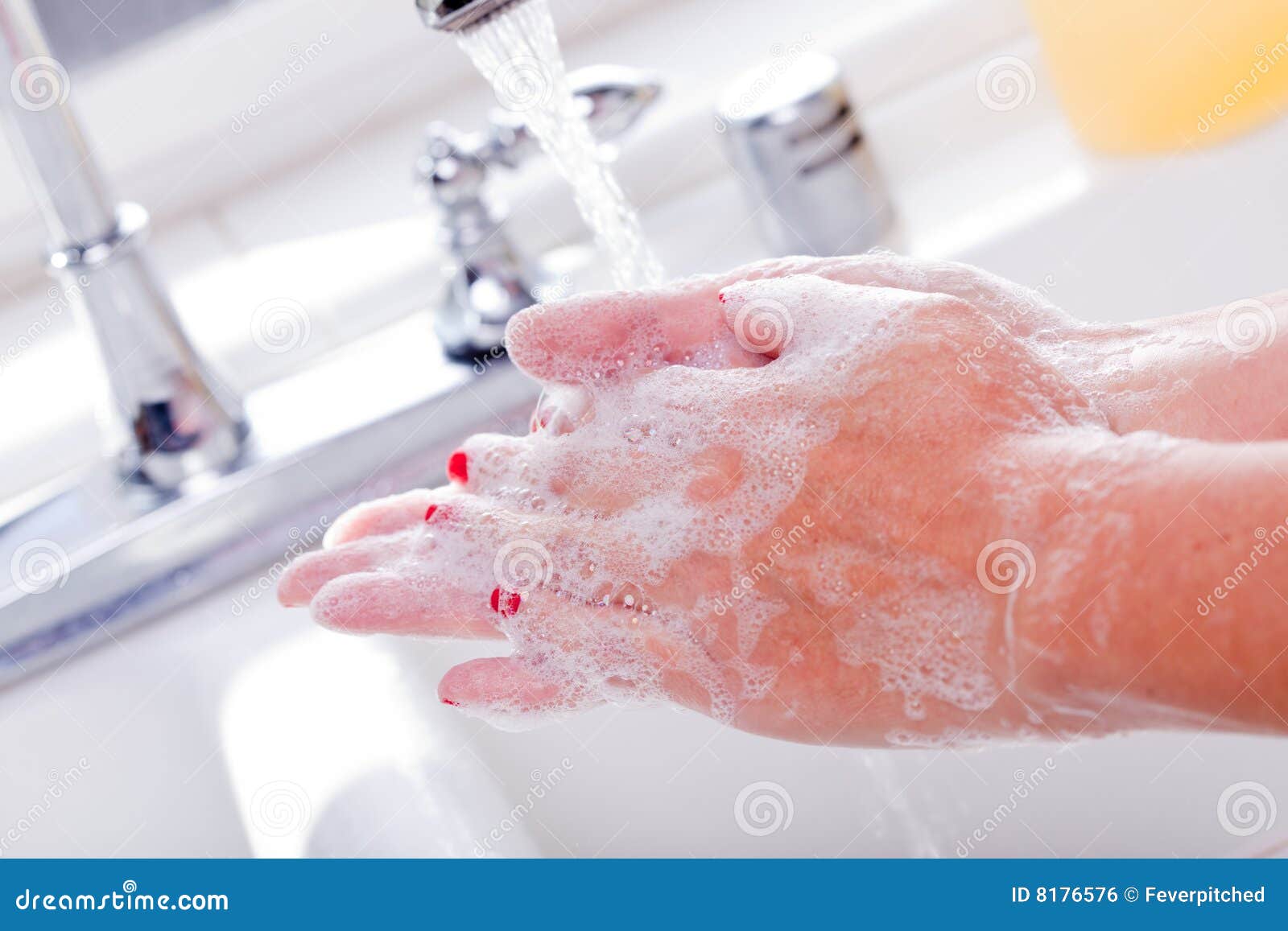 Woman Washing Hands stock photo. Image of healthy, catching - 8176576