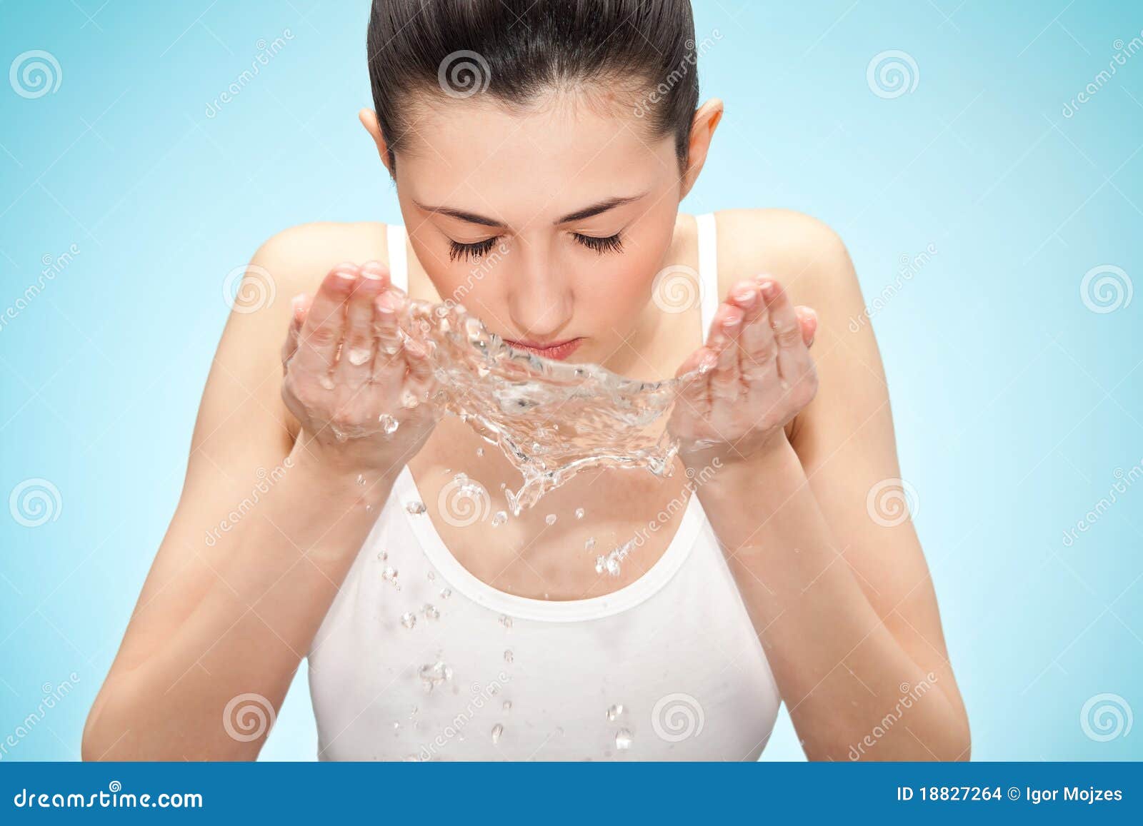 Woman washing her face stock photo. Image of healthy - 18827264