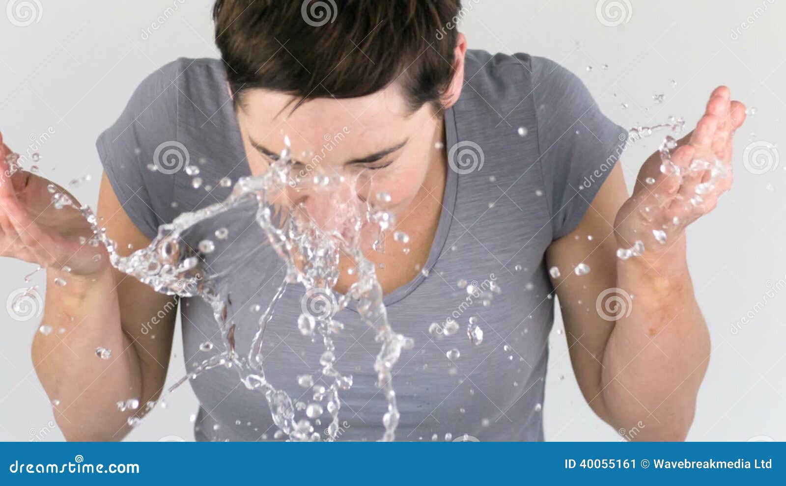 Woman Washing Her Face in Slow Motion Stock Video - Video of adult ...