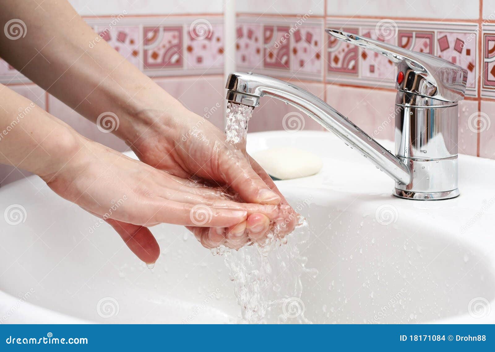 Woman washing her hands stock photo. Image of cold, spray - 18171084