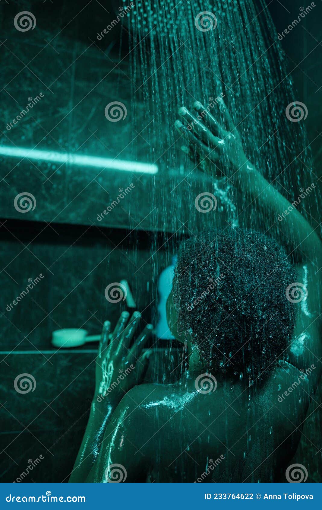 Woman Washing Herself in the Shower Stock Photo - Image of cleaning ...