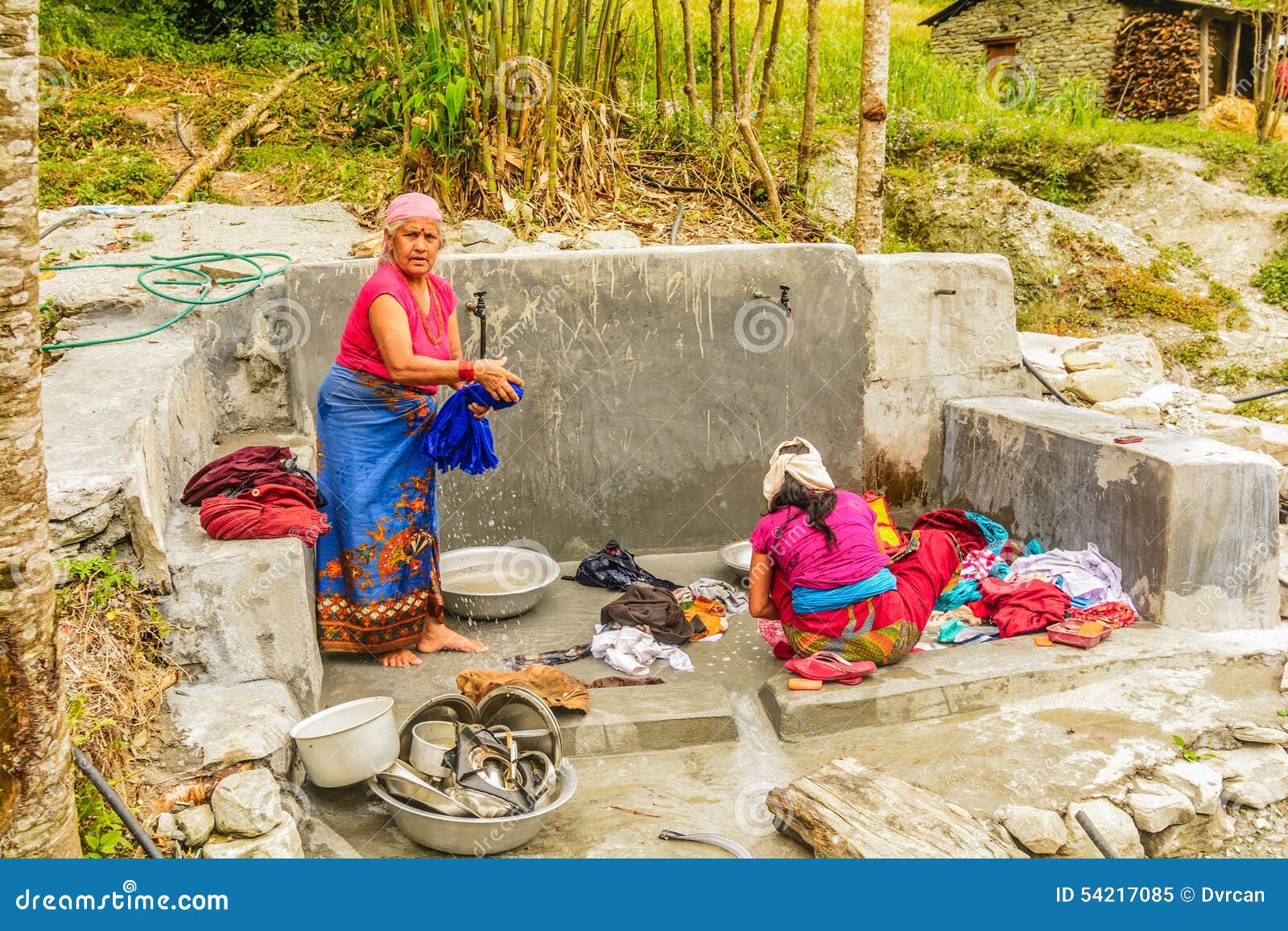 Woman Washing Laundry in Nepal Editorial Image - Image of camera, april ...