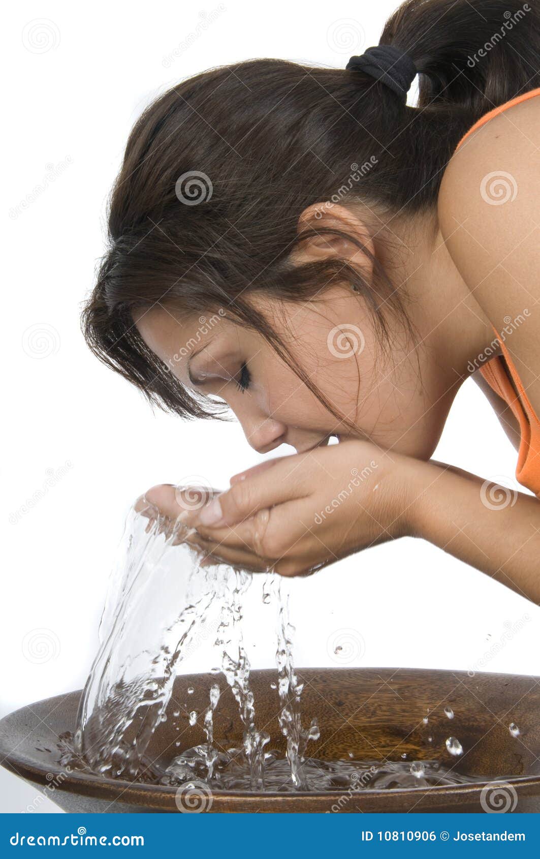 Woman Washing Refresh Her Face with Water Stock Photo - Image of ...