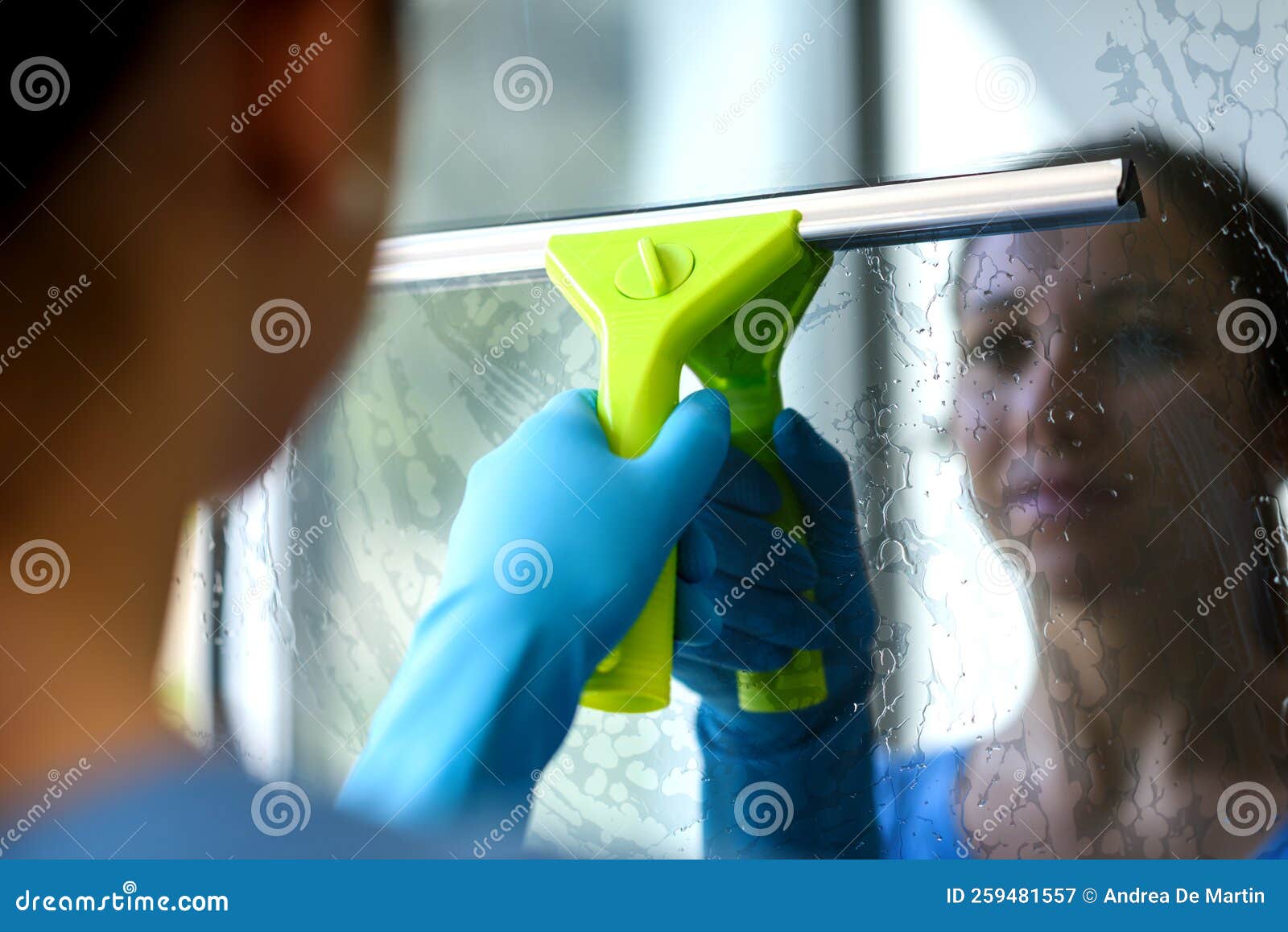 Woman Washing Windows at Home Stock Image - Image of housecleaning ...