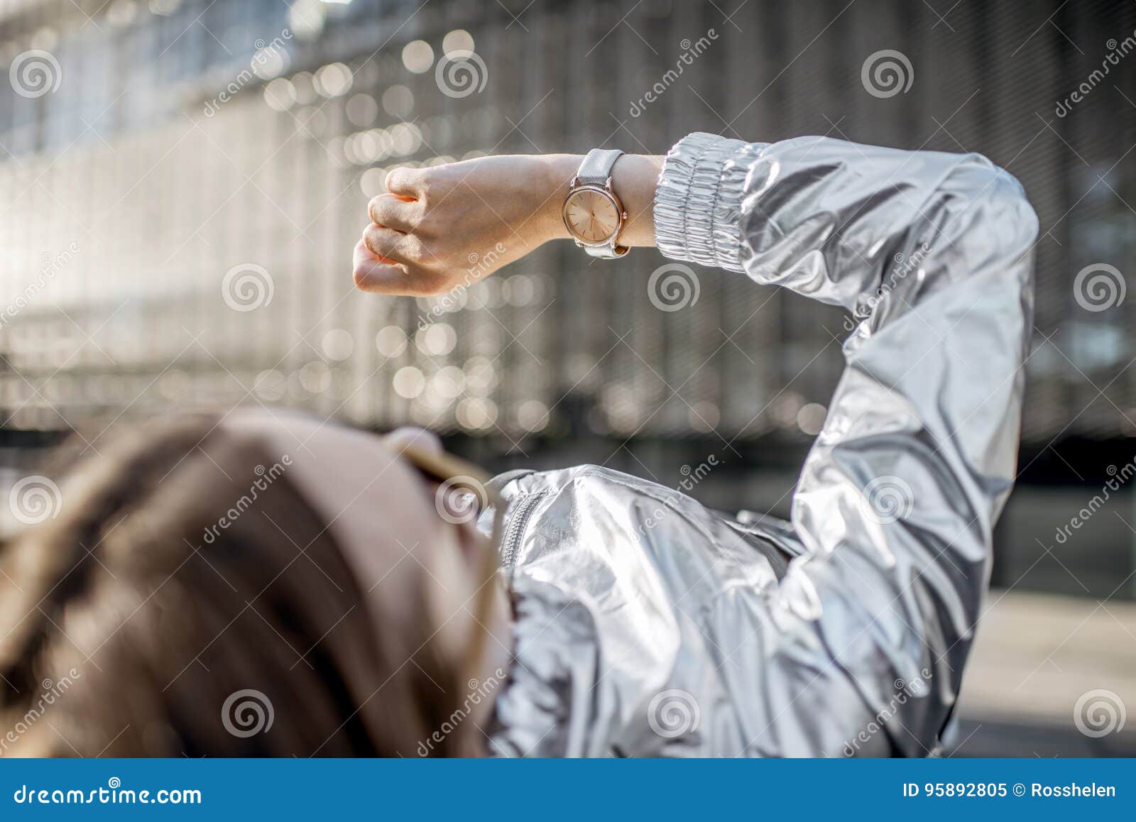 Woman watching the clock stock image. Image of costume - 95892805