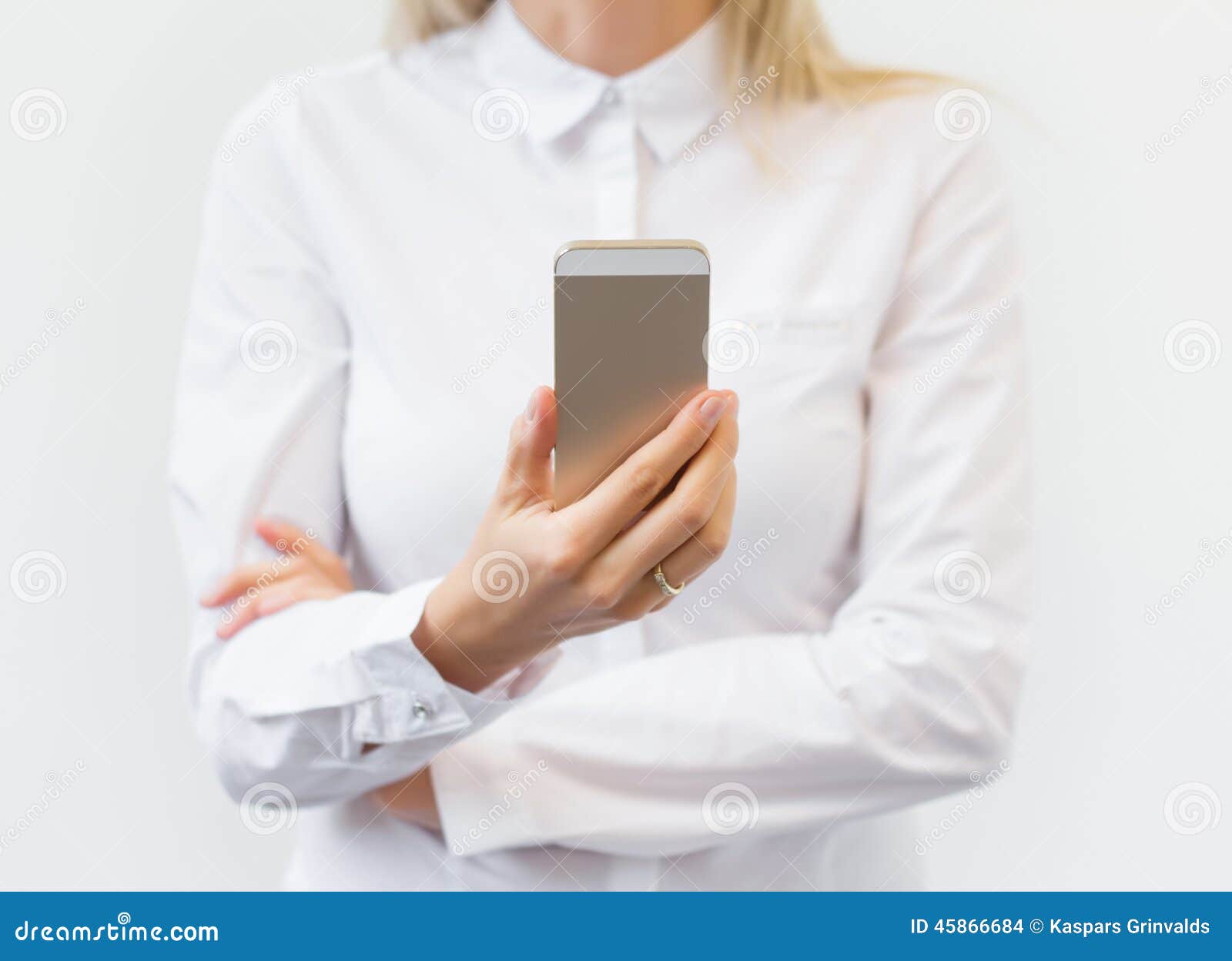 Woman Watching Mobile Phone Stock Photo - Image of call, phonen: 45866684